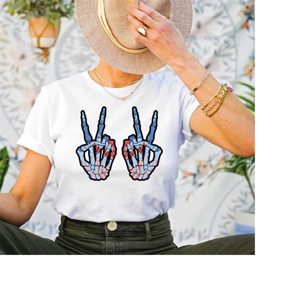 4th Of July Skeleton Hand Shirt, Patriotic Skeleton Hand T-S | Inspire ...