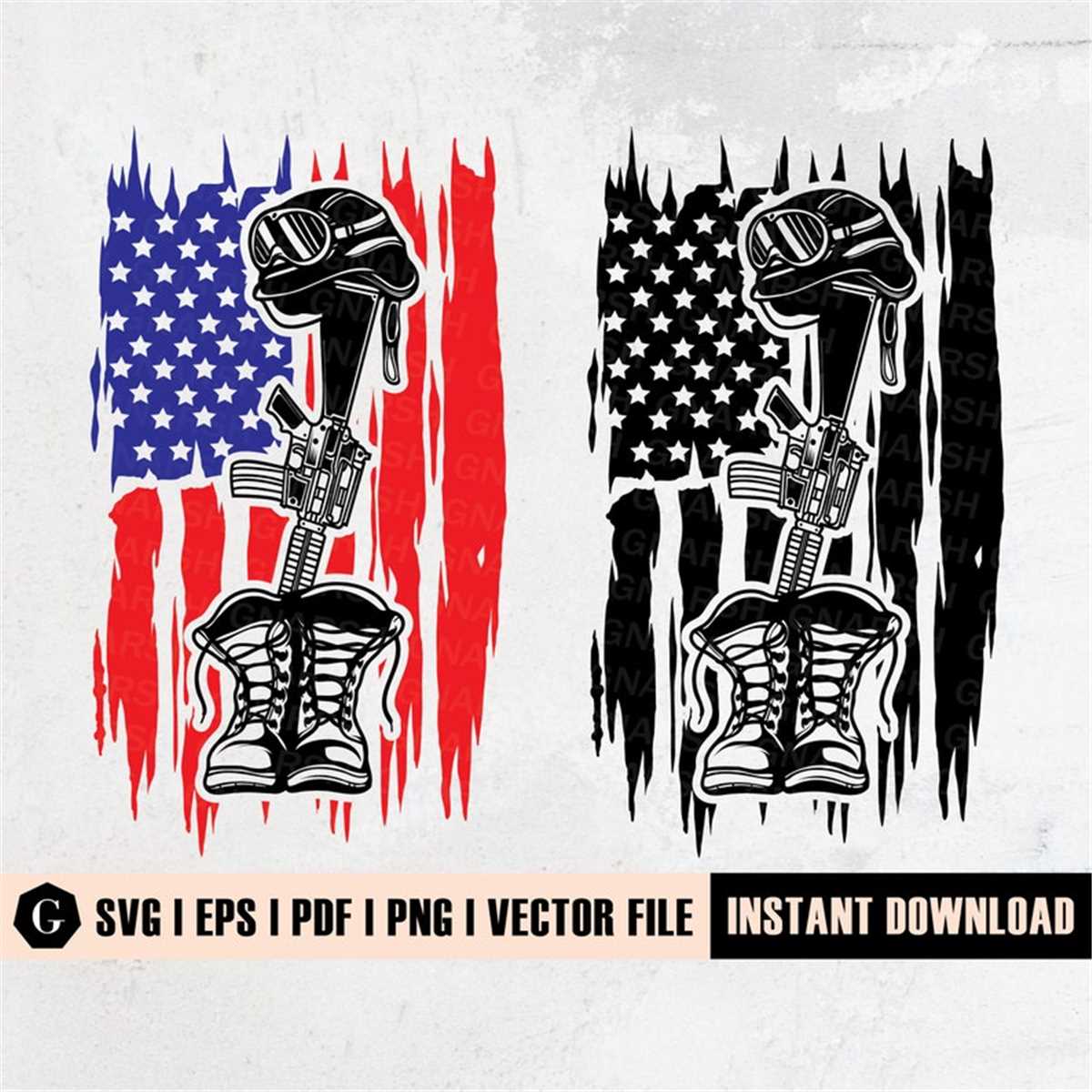 US Soldier Memorial SVG File | Fallen Soldier Svg | Fallen S | Inspire ...