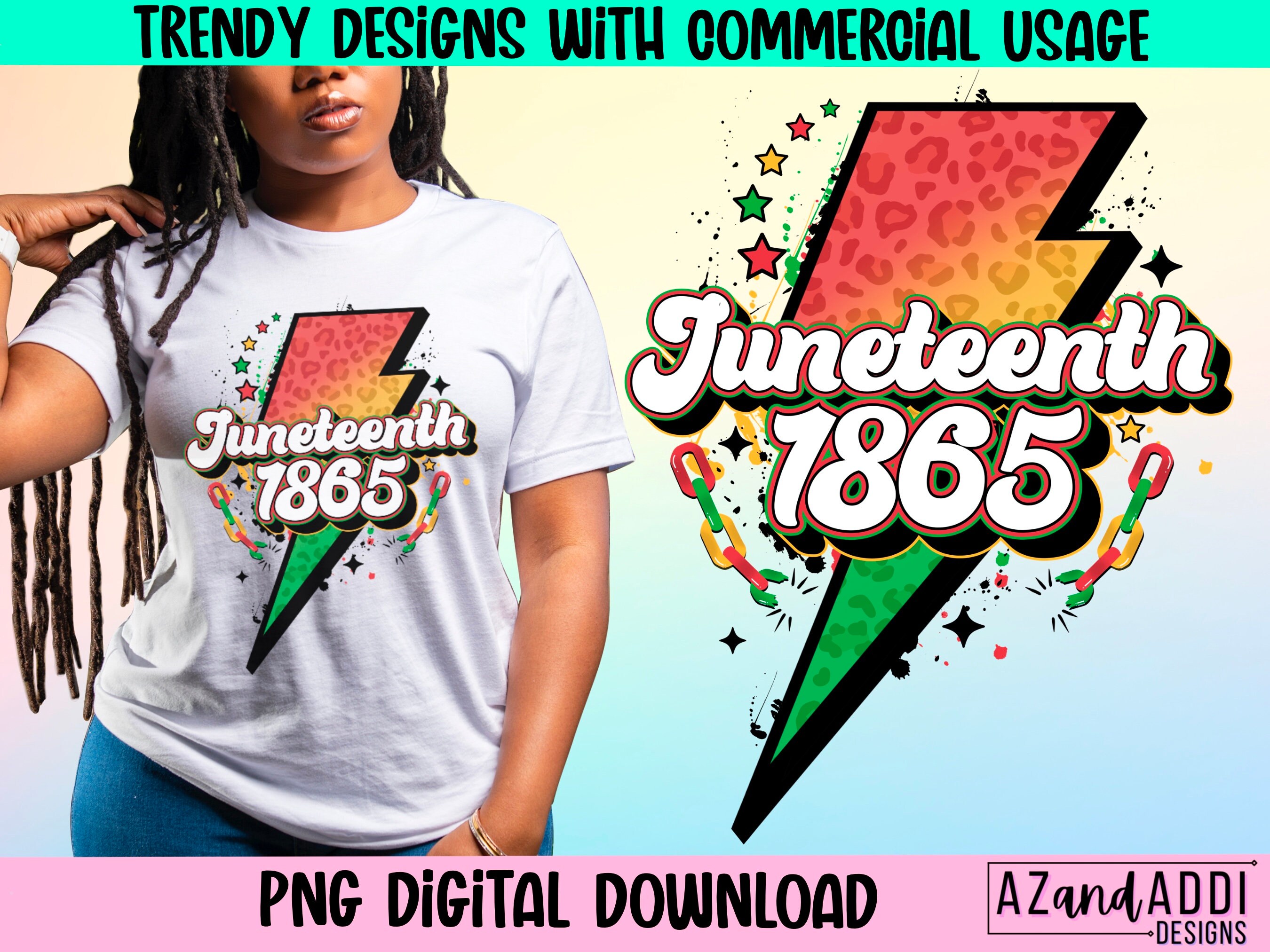 Juneteenth 1865 lightning bolt png, retro Juneteenth sublima - Inspire ...