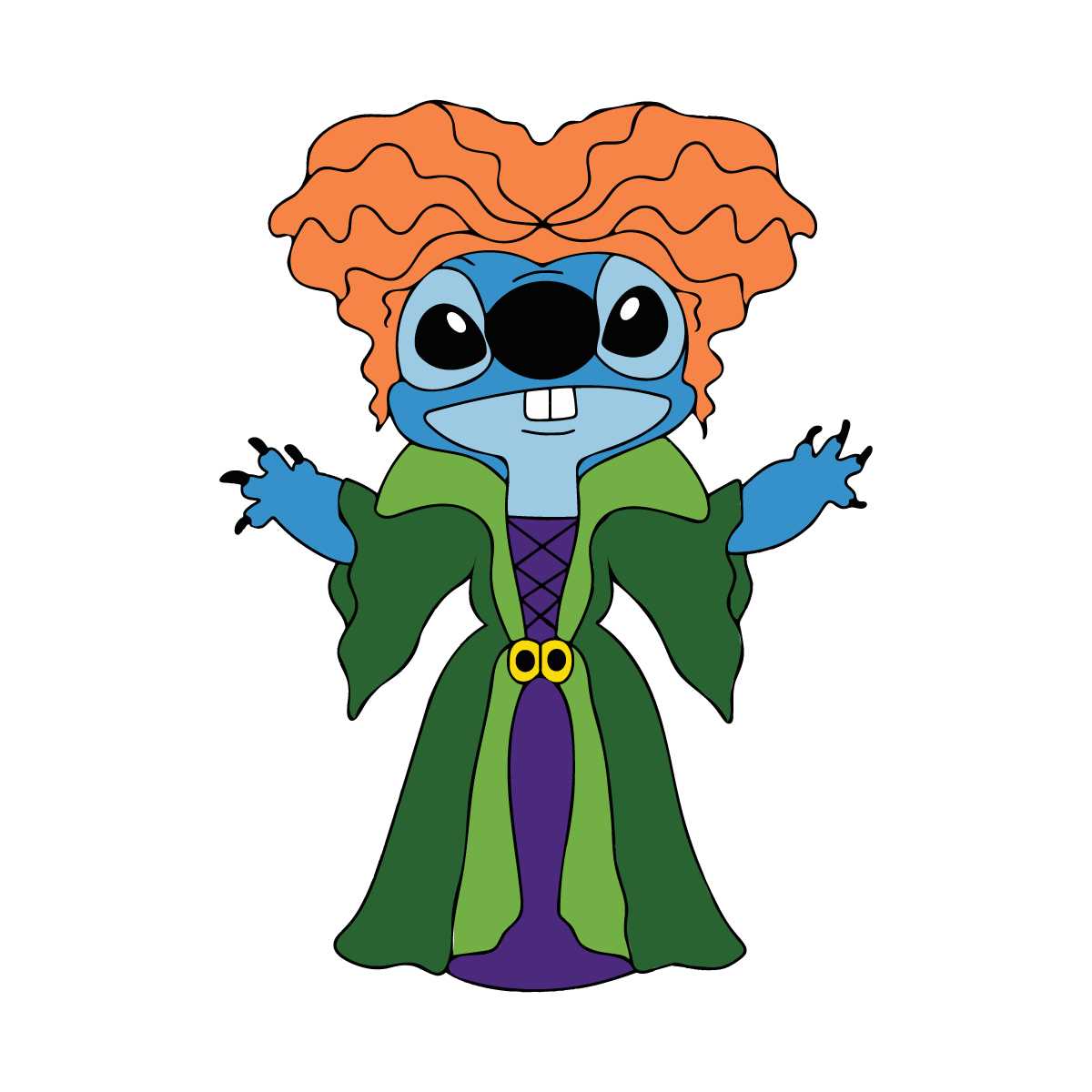 Blue Alien As Disney Stitch Witch Halloween Logo SVG | Inspire Uplift