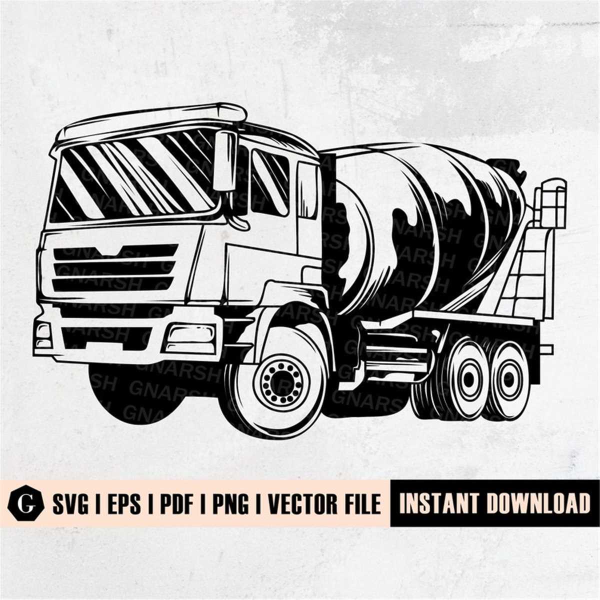 Concrete Mixer Truck Svg | Cement Mixer Svg | Construction T - Inspire ...
