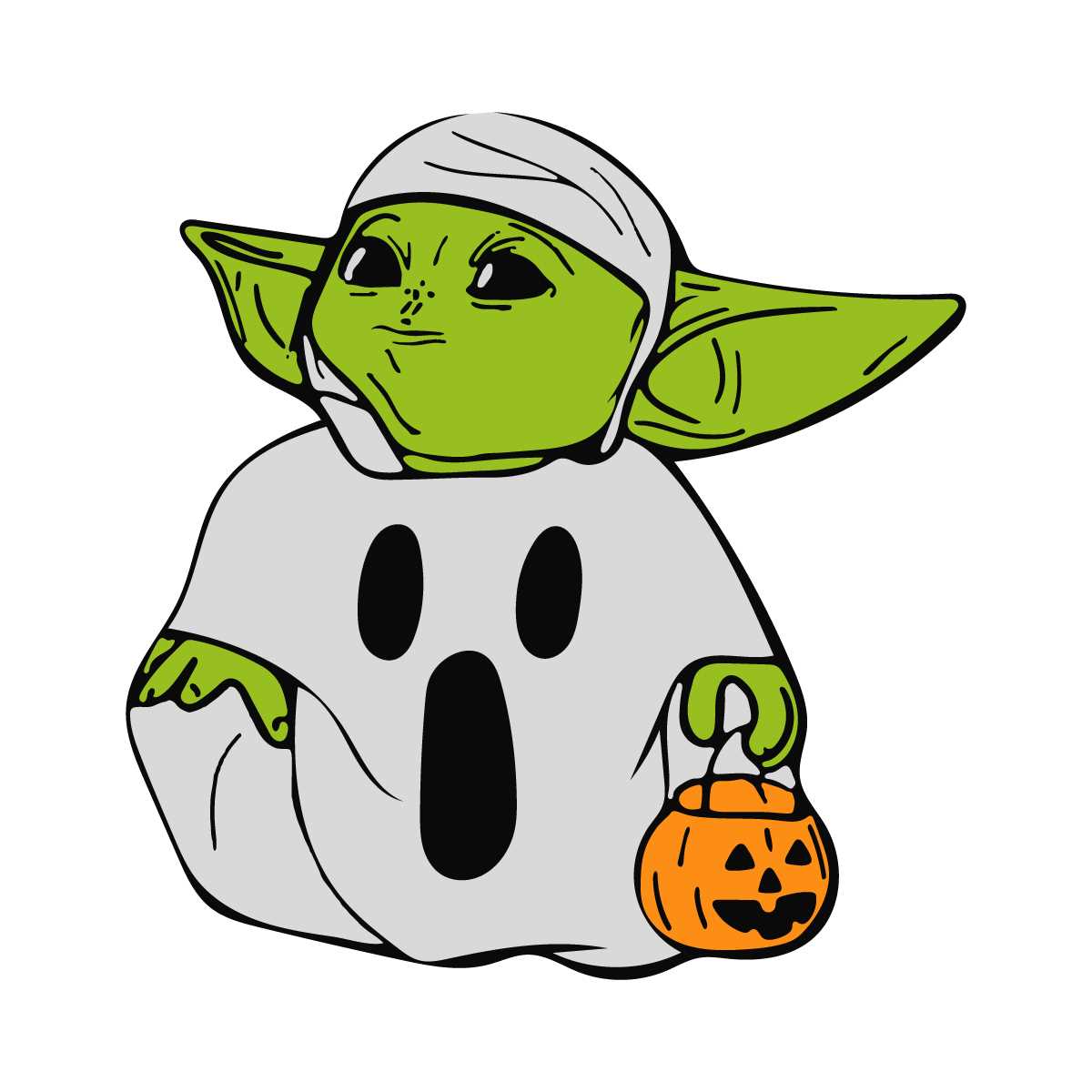 Happy Boo Halloween Disney Baby Yoda Logo SVG | Inspire Uplift