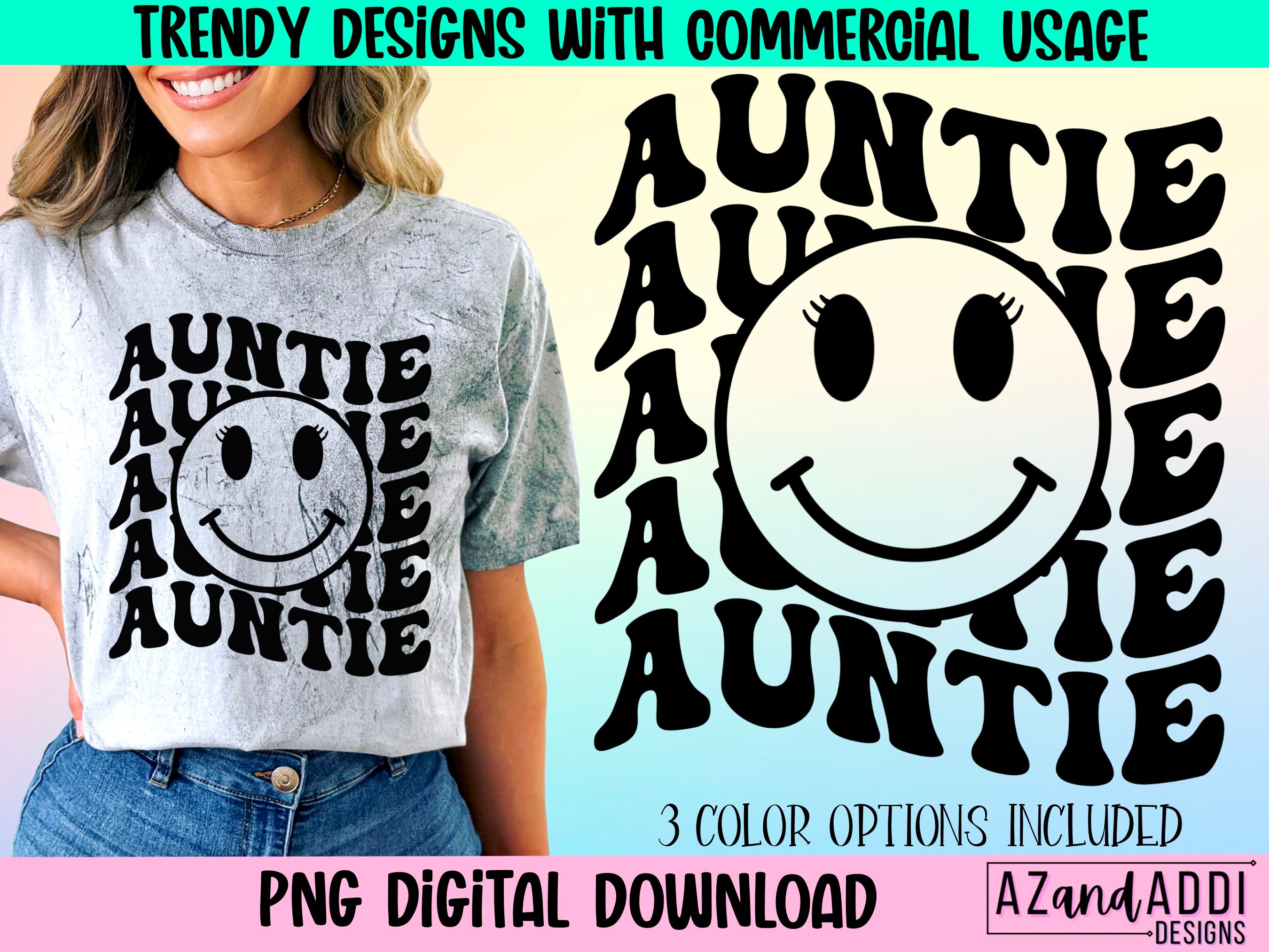 Retro auntie png, auntie sublimation designs, auntie smiley - Inspire ...