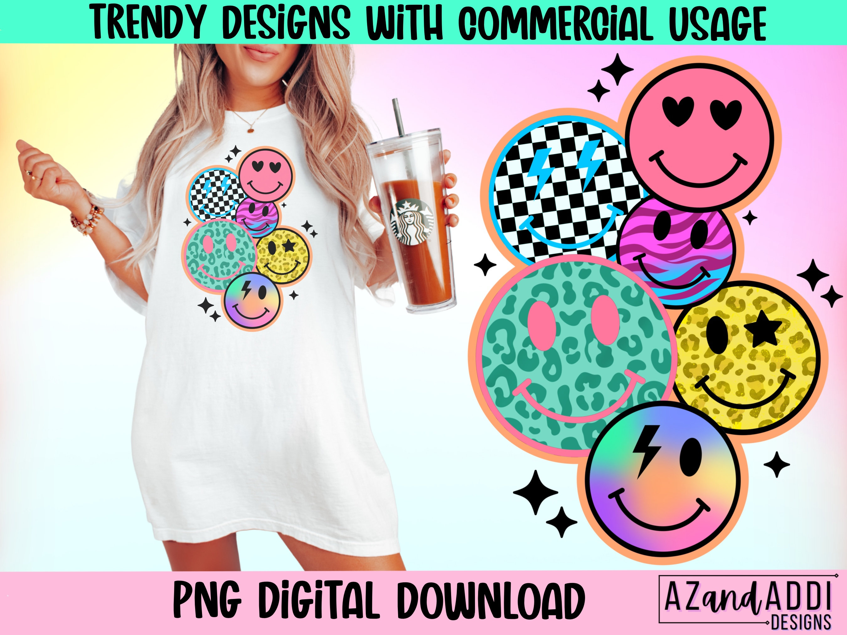 Retro smiley face png, smiley face collage sublimation desig | Inspire ...