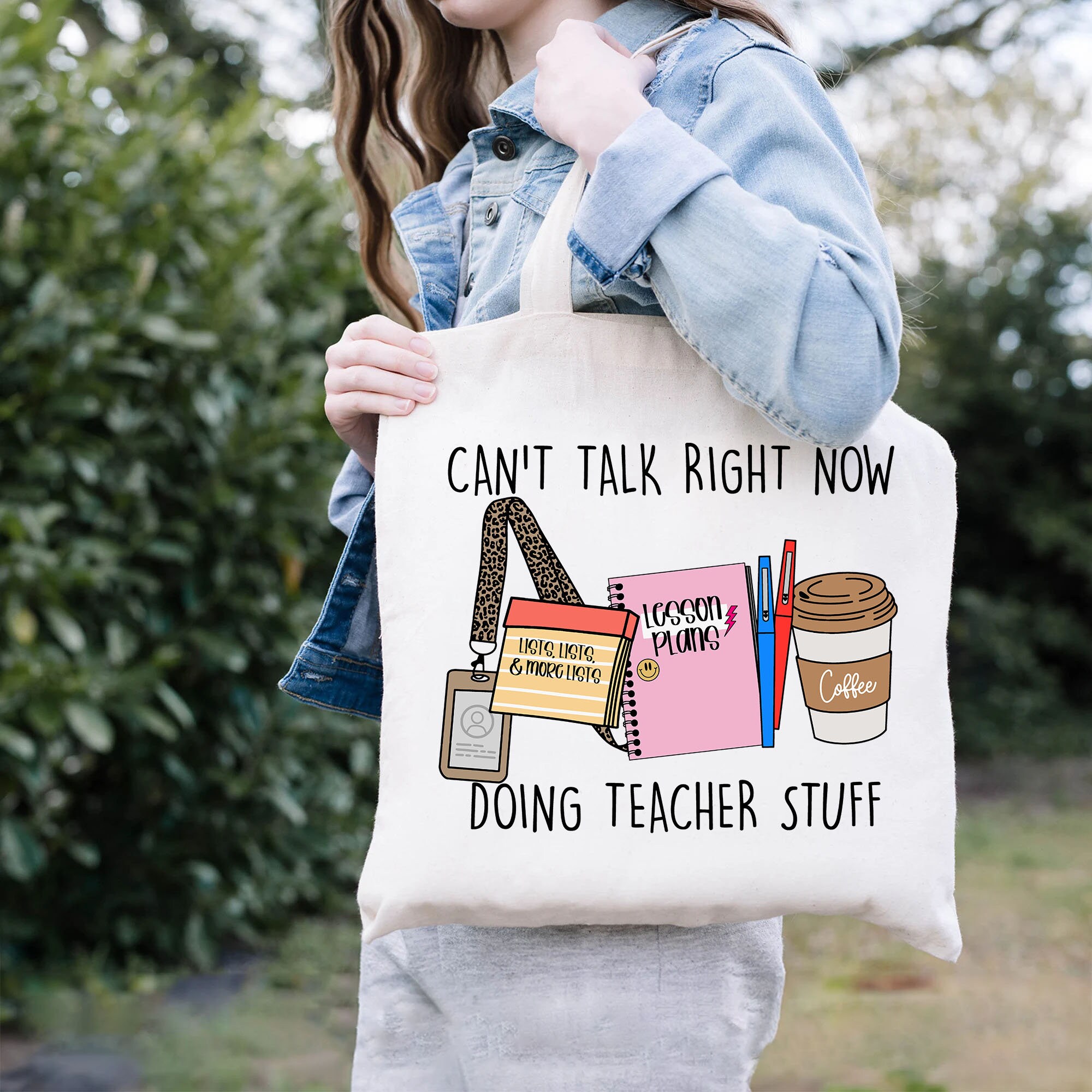 Cant Talk Right Now Doing Teacher Stuff Tote Bag, Funny Teac | Inspire ...