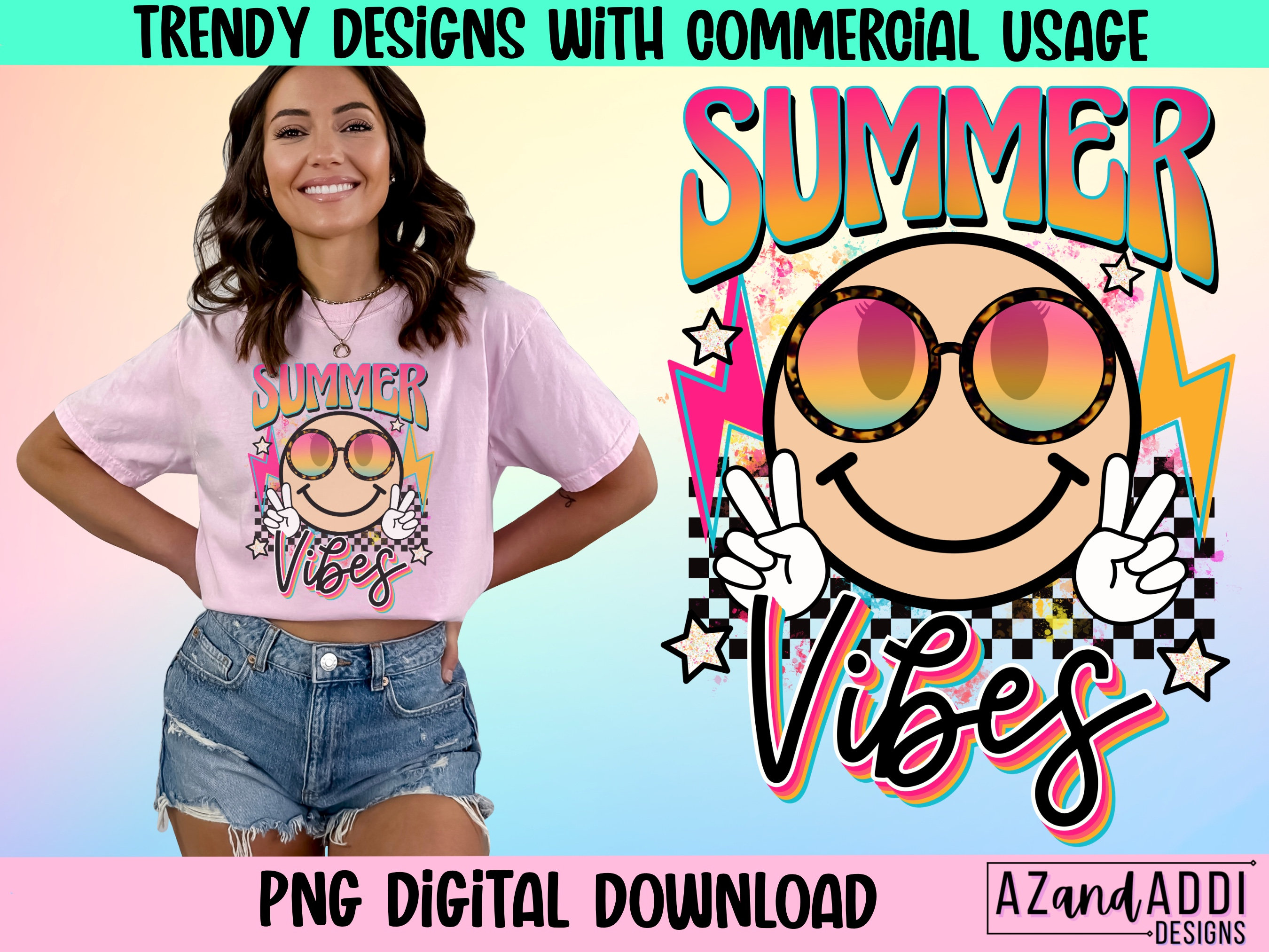 Summer vibes png, retro summer sublimation png, summer smile | Inspire ...