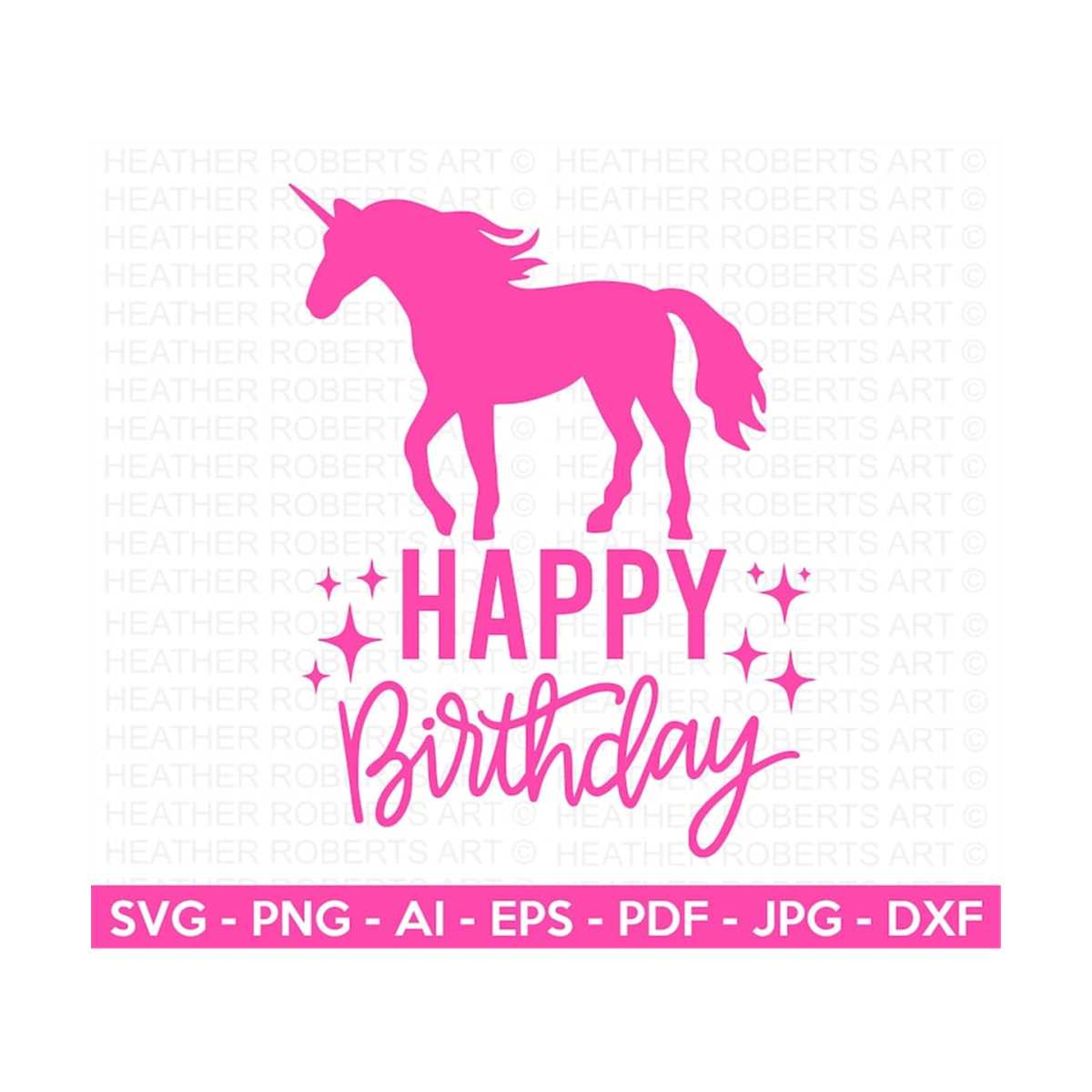 Happy Birthday SVG, Unicorn SVG, Unicorn Silhouette, Unicorn | Inspire ...