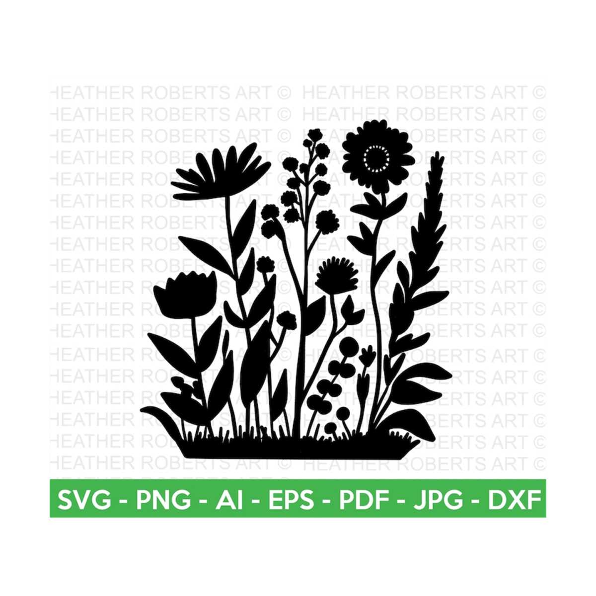 Floral Garden Svg, Floral SVG, Flowers SVG, Garden svg, Silh | Inspire ...