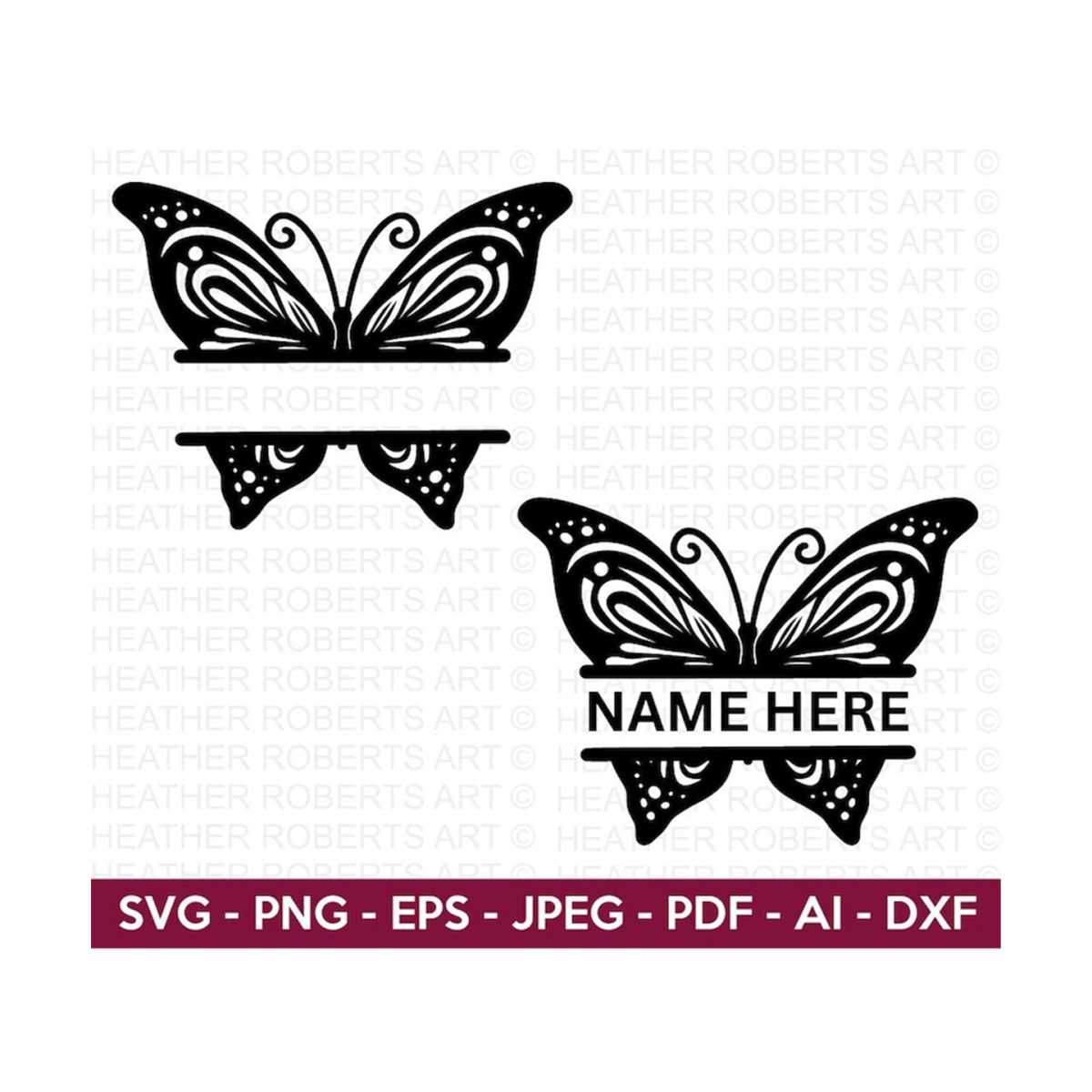 Butterfly Split Monogram Svg, Butterfly SVG, Butterfly Silho | Inspire ...