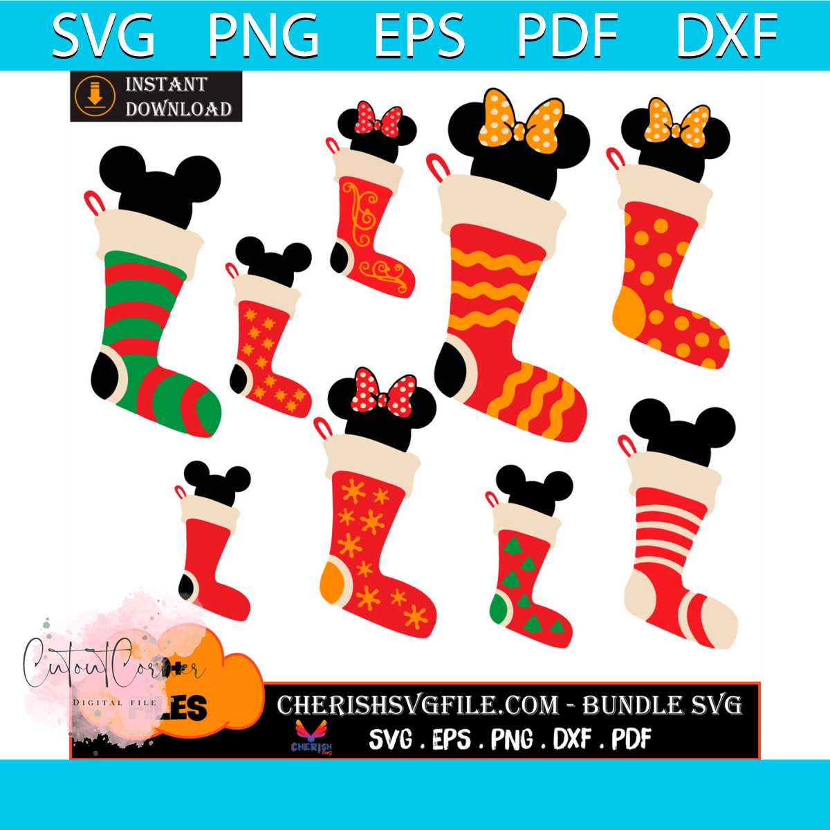 Christmas Stocking Bundle Svg, 9 Files of Christmas Stocking | Inspire ...