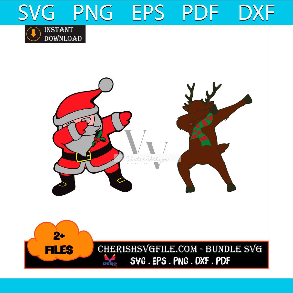 Christmas Dabbing Santa ClausAnd Reindeer Bundle Svg | Inspire Uplift