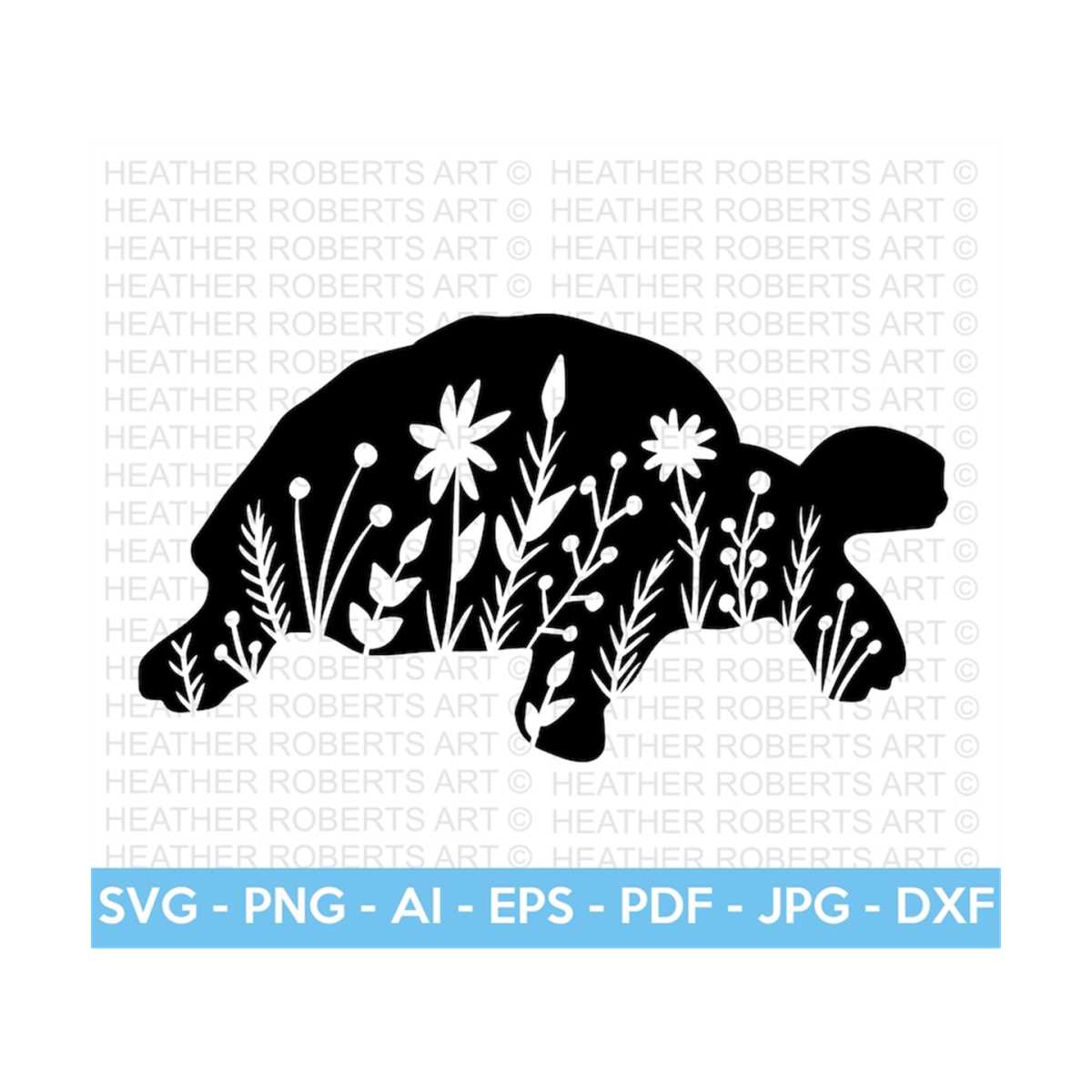 Floral Turtle SVG, Tortoise SVG, Floral Animal SVG, Floral T - Inspire ...