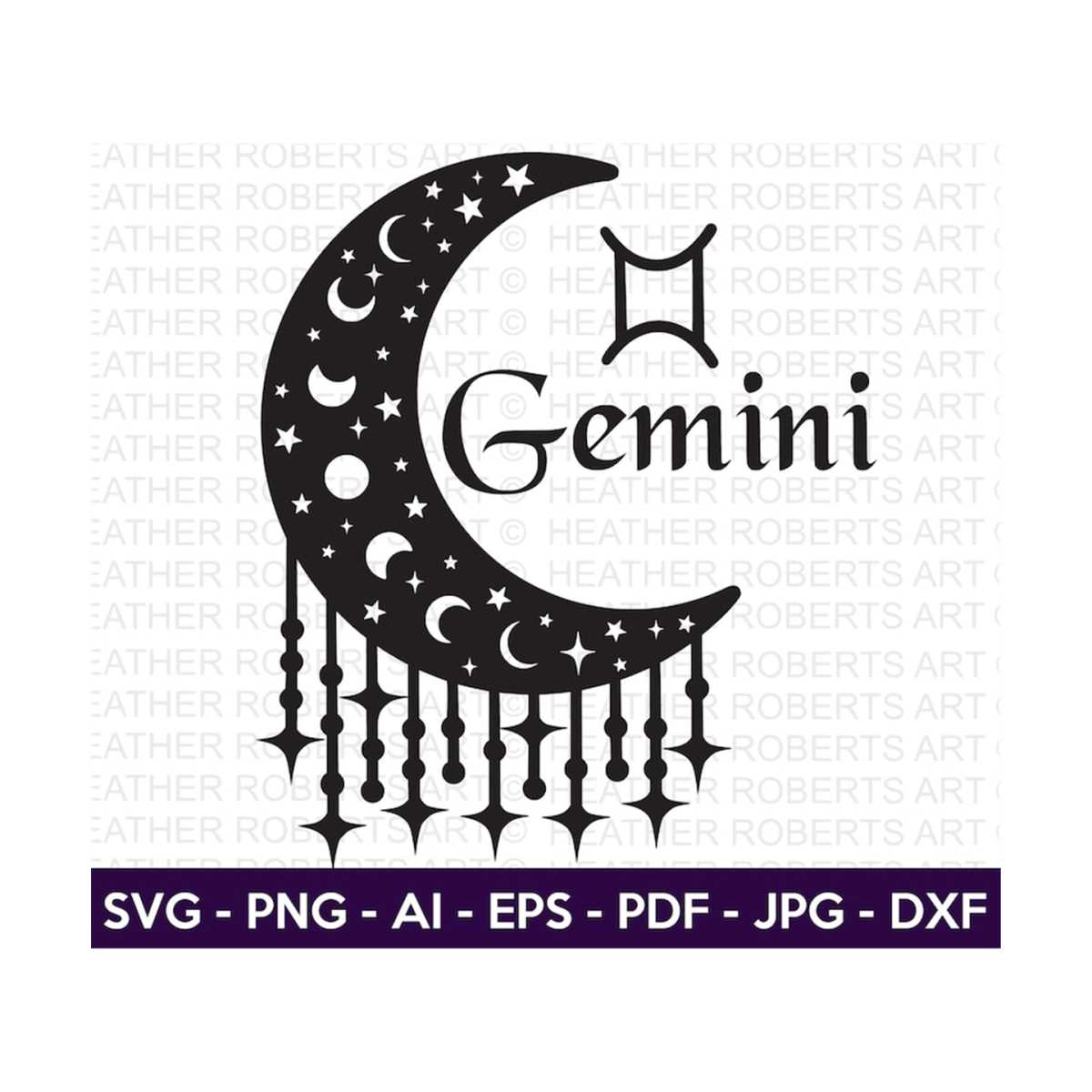 Gemini SVG, Gemini Zodiac Moon Svg, Zodiac Signs SVG, Astrol | Inspire ...
