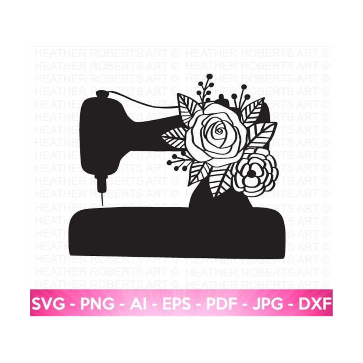Floral Sewing Machine SVG, Sewing Machine svg, Flowers svg, - Inspire ...