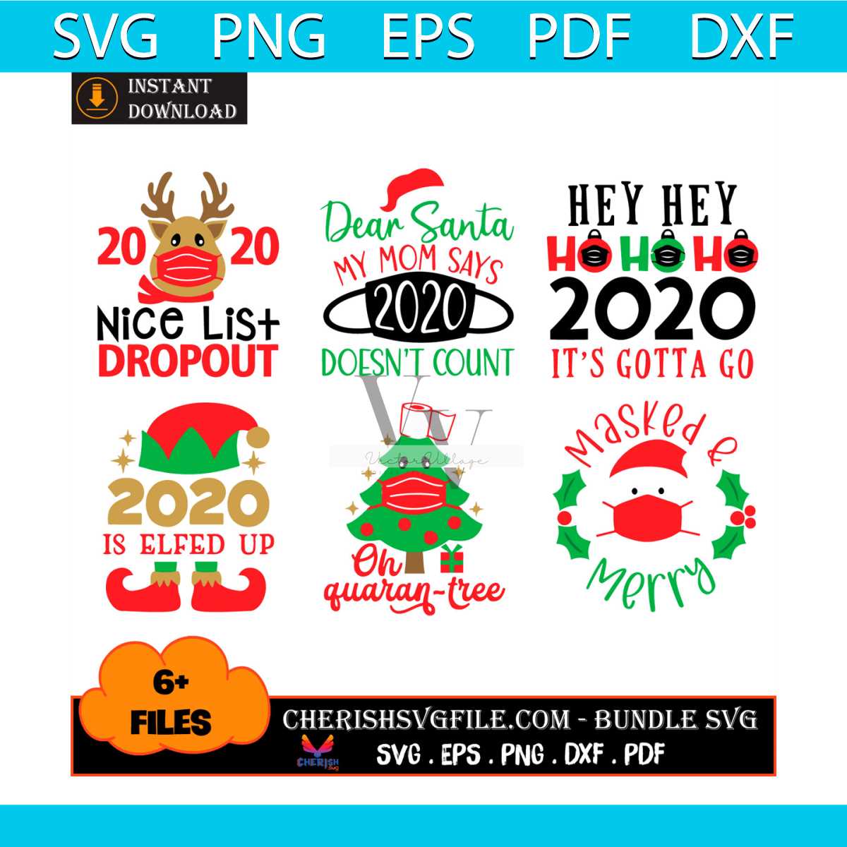 Christmas 2020 Bundle Svg, 6 Files Of Christmas 2020 Svg | Inspire Uplift