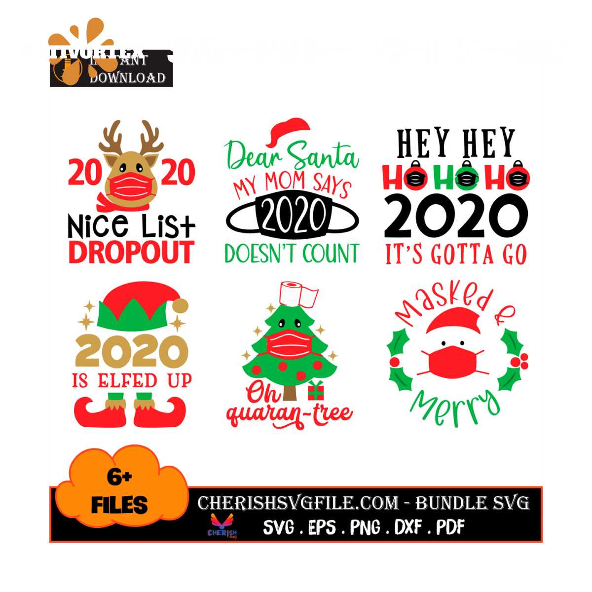 Christmas 2020 Bundle Svg, 6 Files Of Christmas 2020 Svg | Inspire Uplift