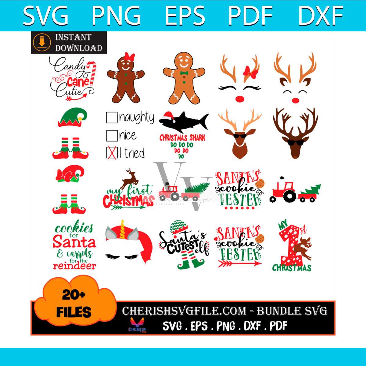 Christmas Gingerbreadman Bundle Svg, Reindeer bundle svg - Inspire Uplift