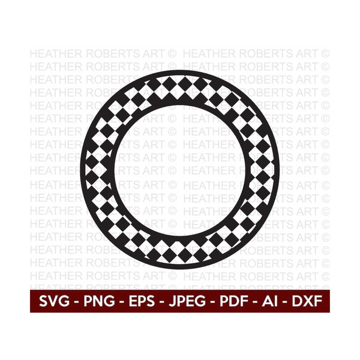 Checkered Circle Ring Svg, Circle SVG, Sketch, Pattern Circl | Inspire ...