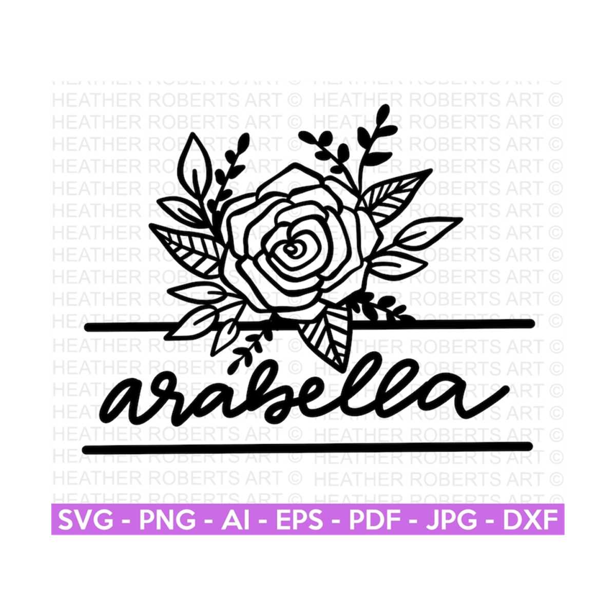 Floral Split Monogram Svg, Floral SVG, Flowers SVG, Rose svg | Inspire ...