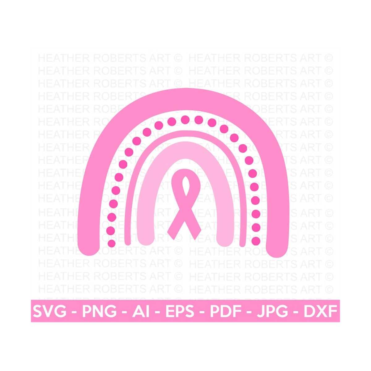 Breast Cancer Awareness Rainbow SVG, Cancer SVG, Breast Canc | Inspire ...