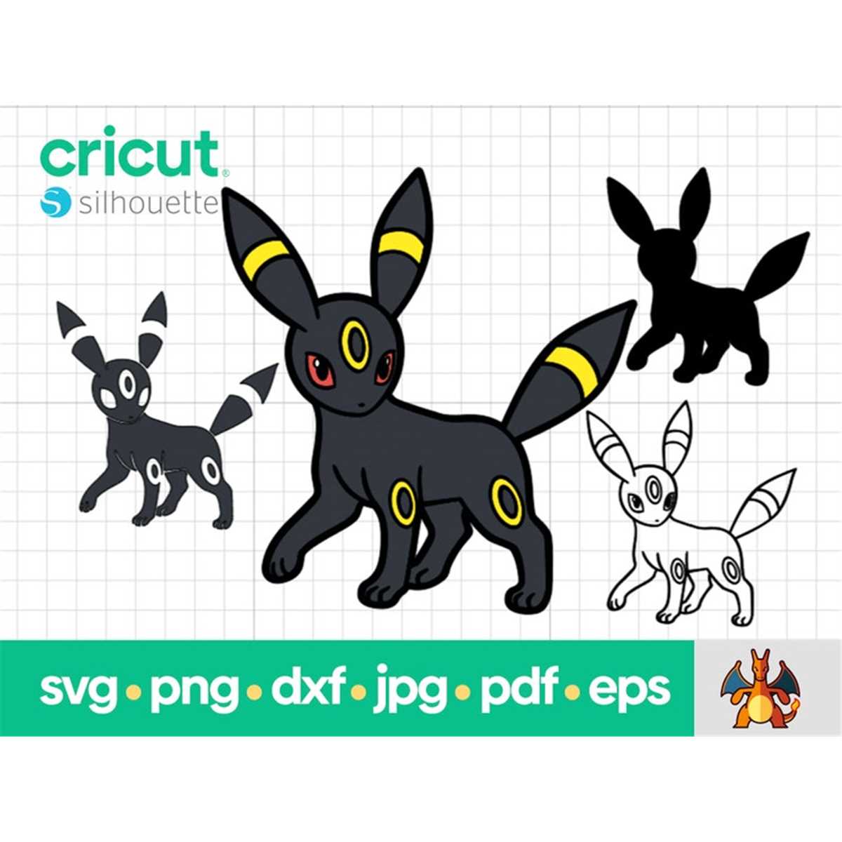 Poke Umbreon Layered SVG Cricut Cut File Silhouette Cameo In | Inspire ...