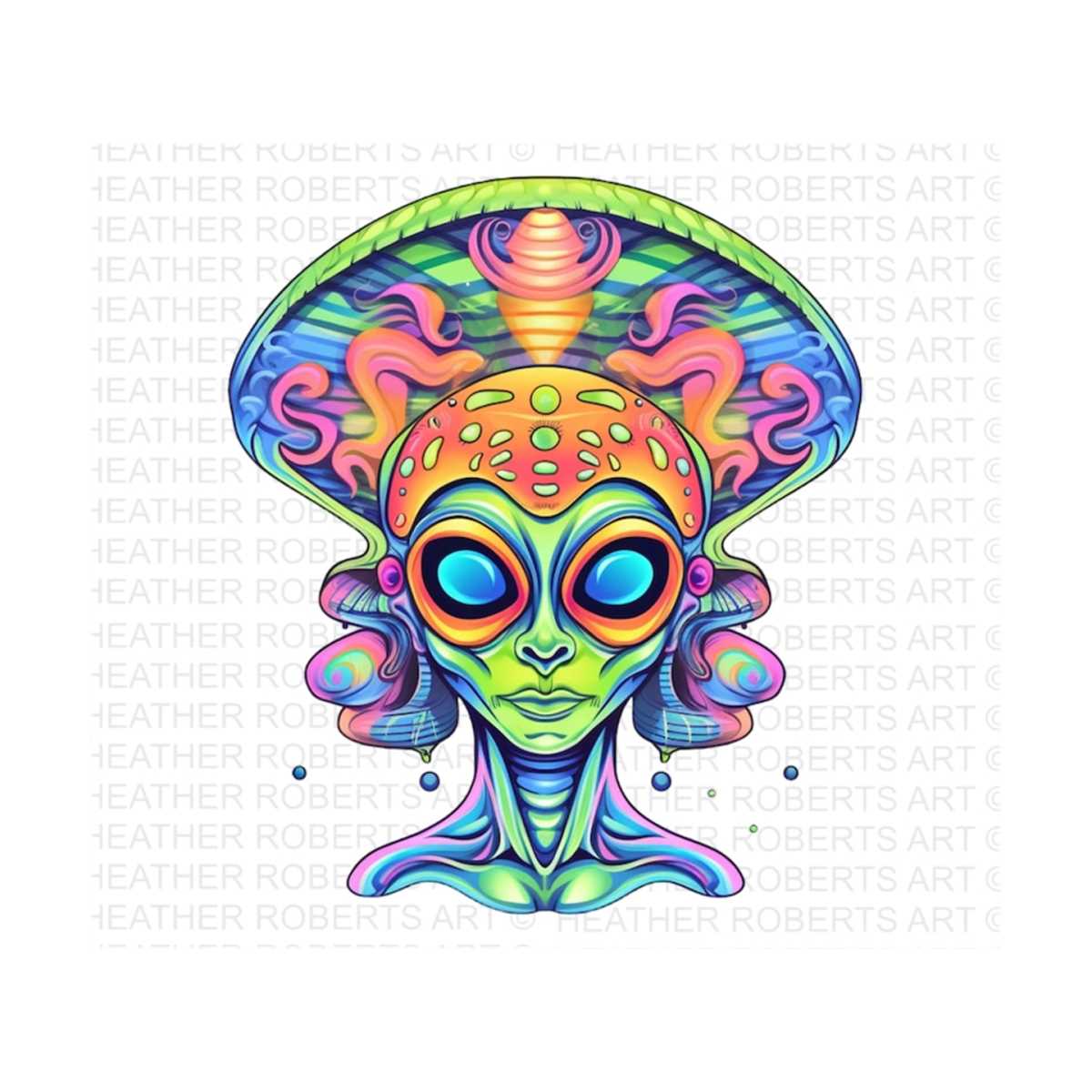 Psychedelic Alien, Alien PNG, Psychedelic png Decor, Psyched | Inspire ...