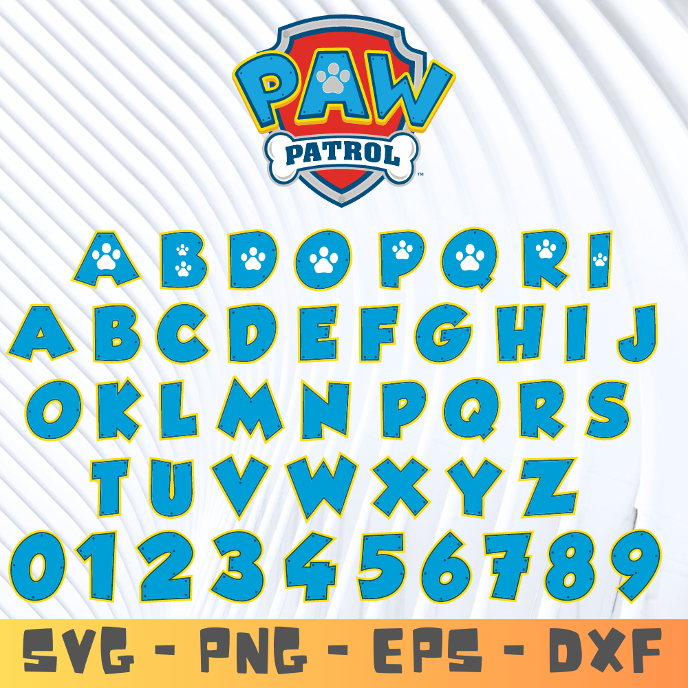 Paw Patrol Font SVG, Paw Patrol Font Alphabet, Paw Patrol Fo | Inspire ...