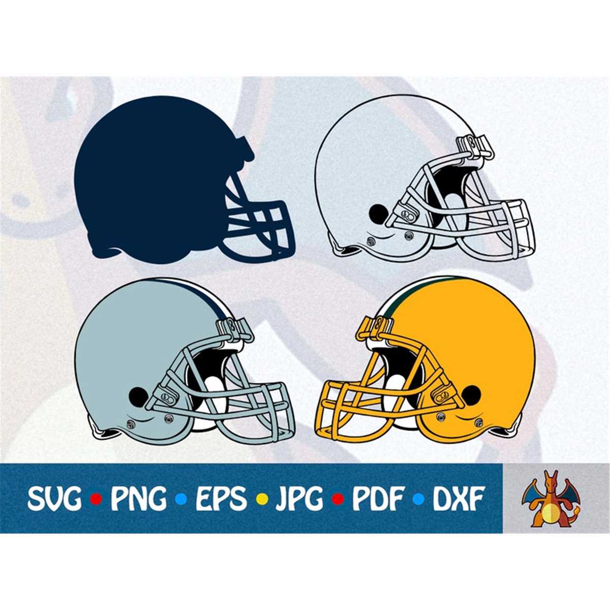 American Football Helmet Color Layered SVG Outline Football | Inspire ...