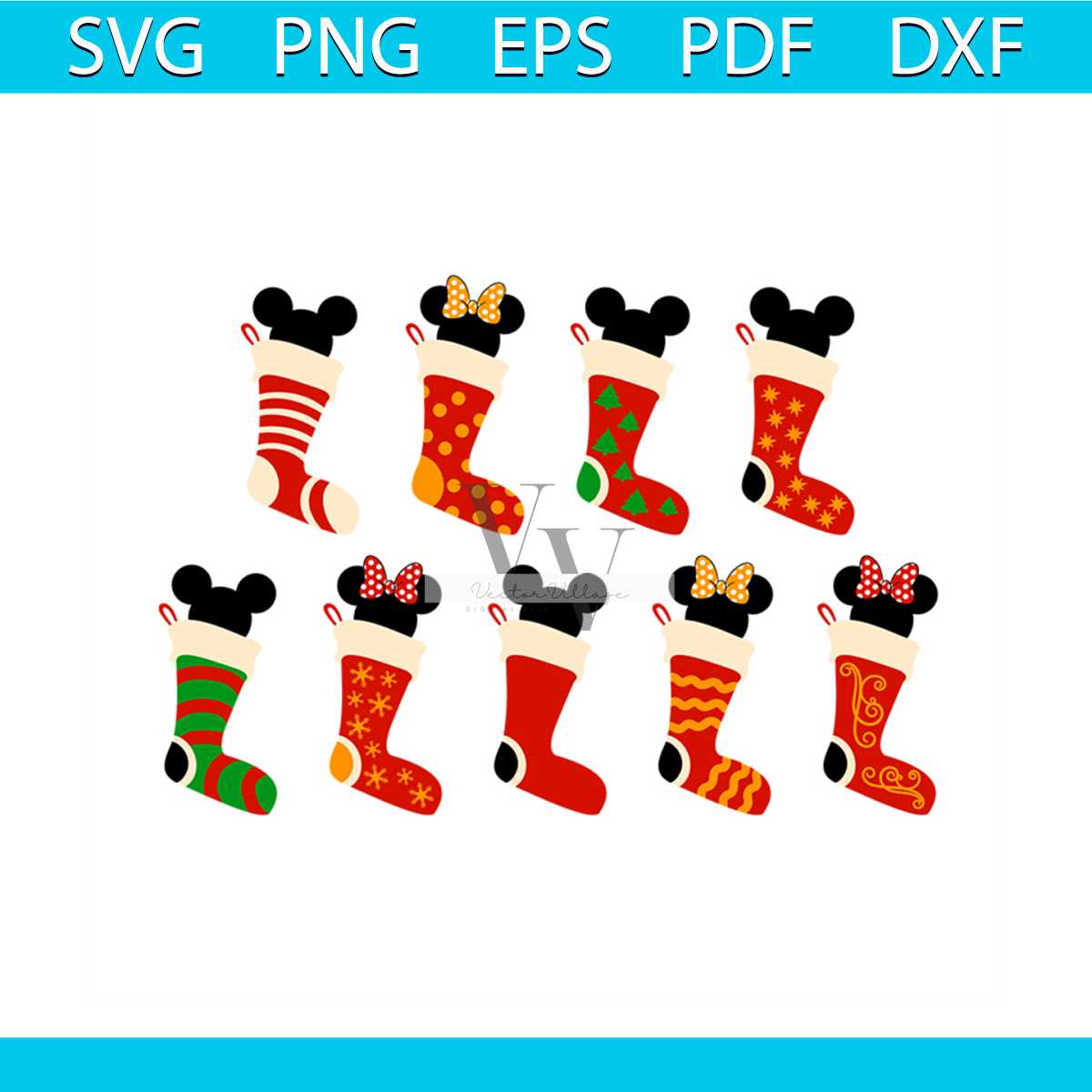 Christmas Mickey Stocking Svg Bundle, Disney Svg, Christmas | Inspire ...