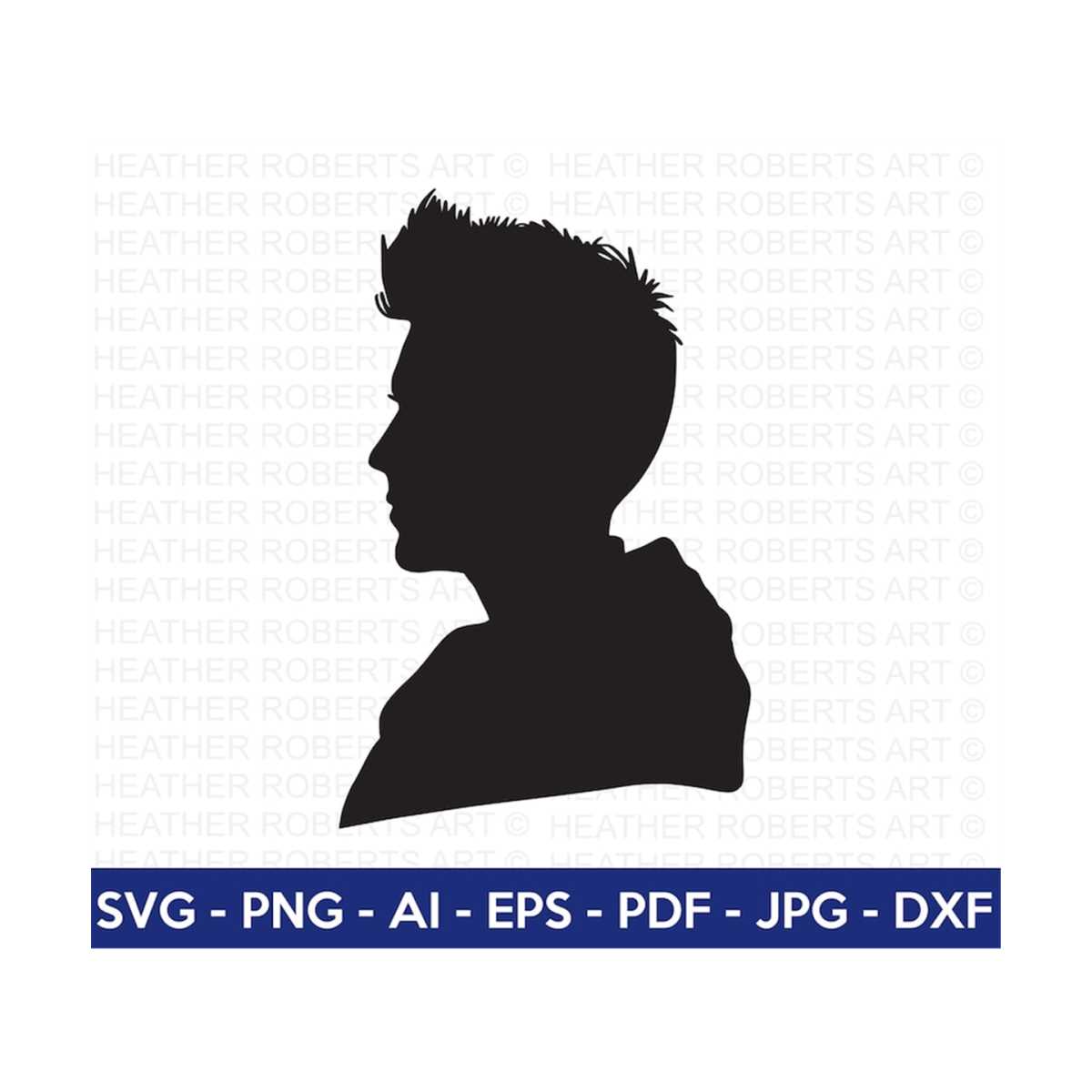 Man Silhouette SVG, Man SVG, Hand-drawn SVG, portrait svg, s | Inspire ...