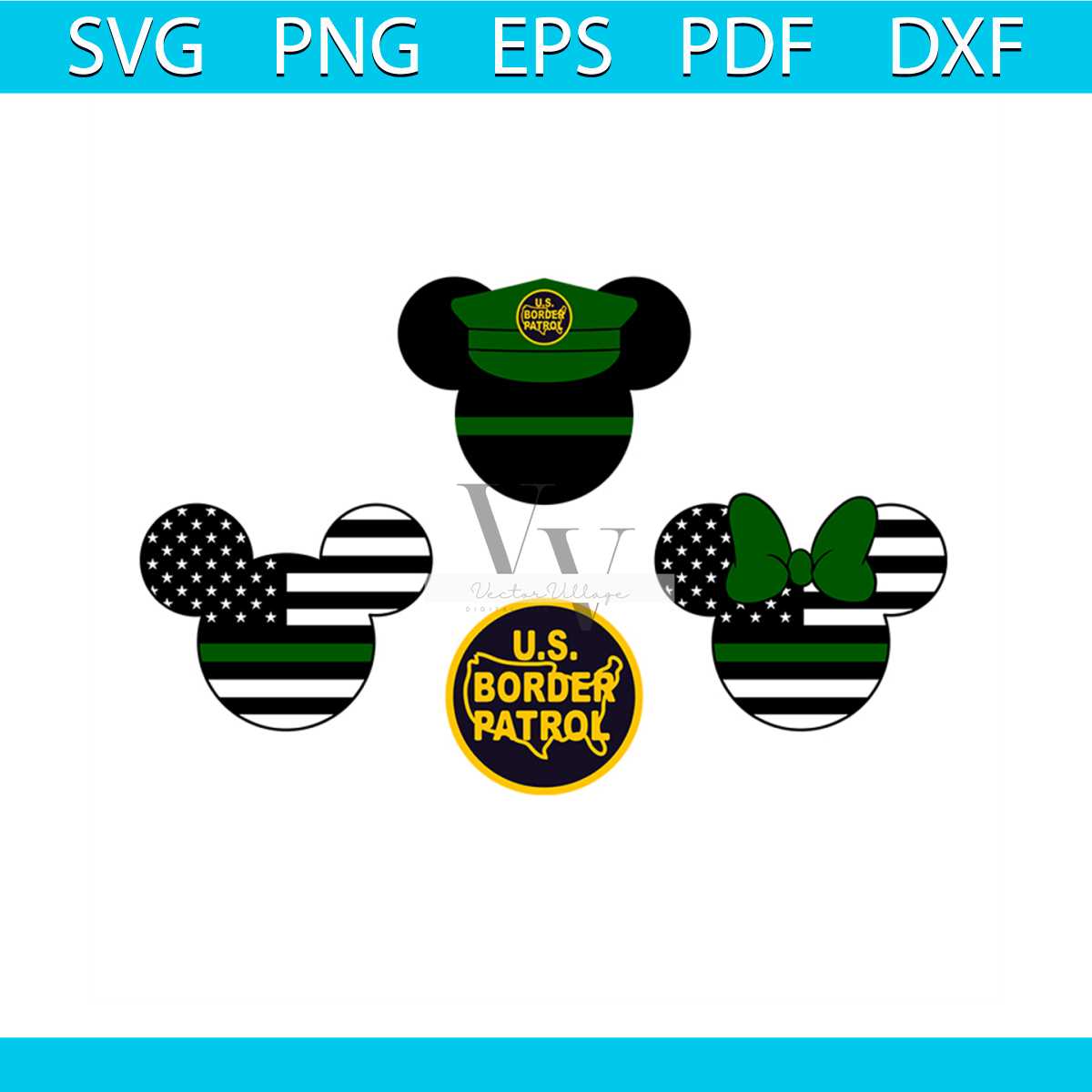 Border Patrol Mickey Svg Bundle, Disney Svg, Patrick Svg, Bo | Inspire ...