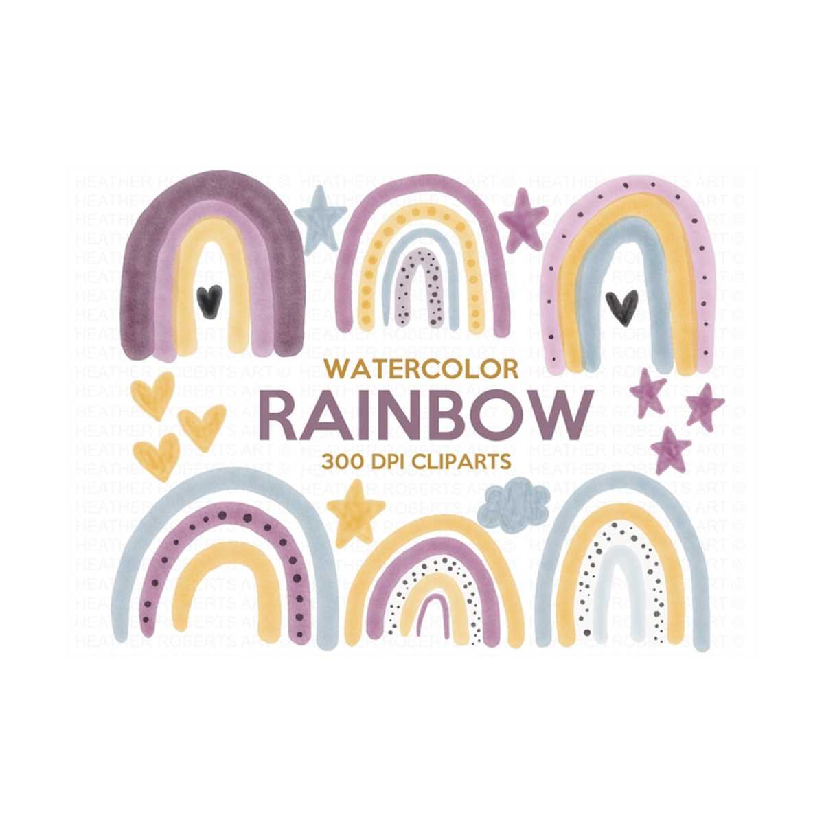 Rainbow Watercolor Clipart Set, Watercolor Rainbow png, Colo | Inspire ...