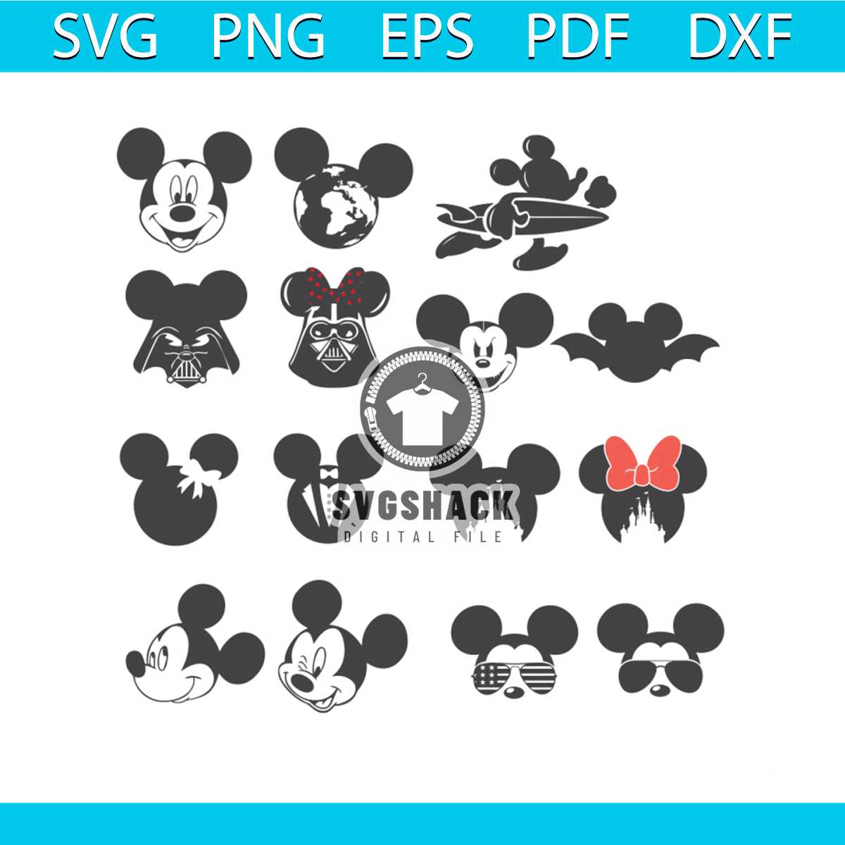Mickey Mouse Bundle Svg, Disney Svg, Mickey Svg, Mickey Head | Inspire ...