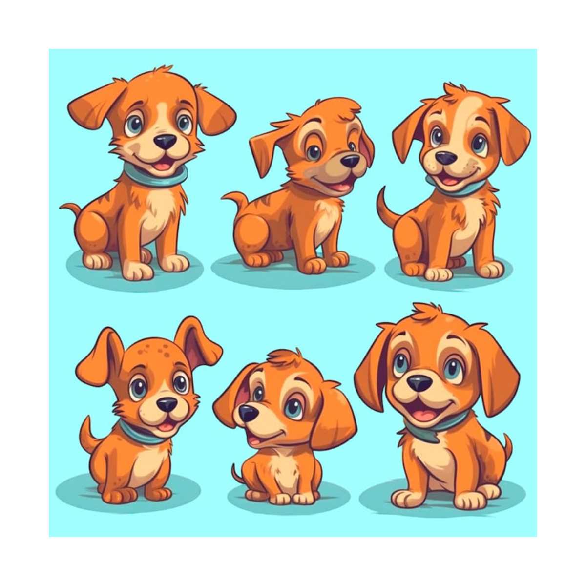 Puppy Clipart Set, Cute Dog Clipart. Animal Clipart, Puppy | Inspire Uplift