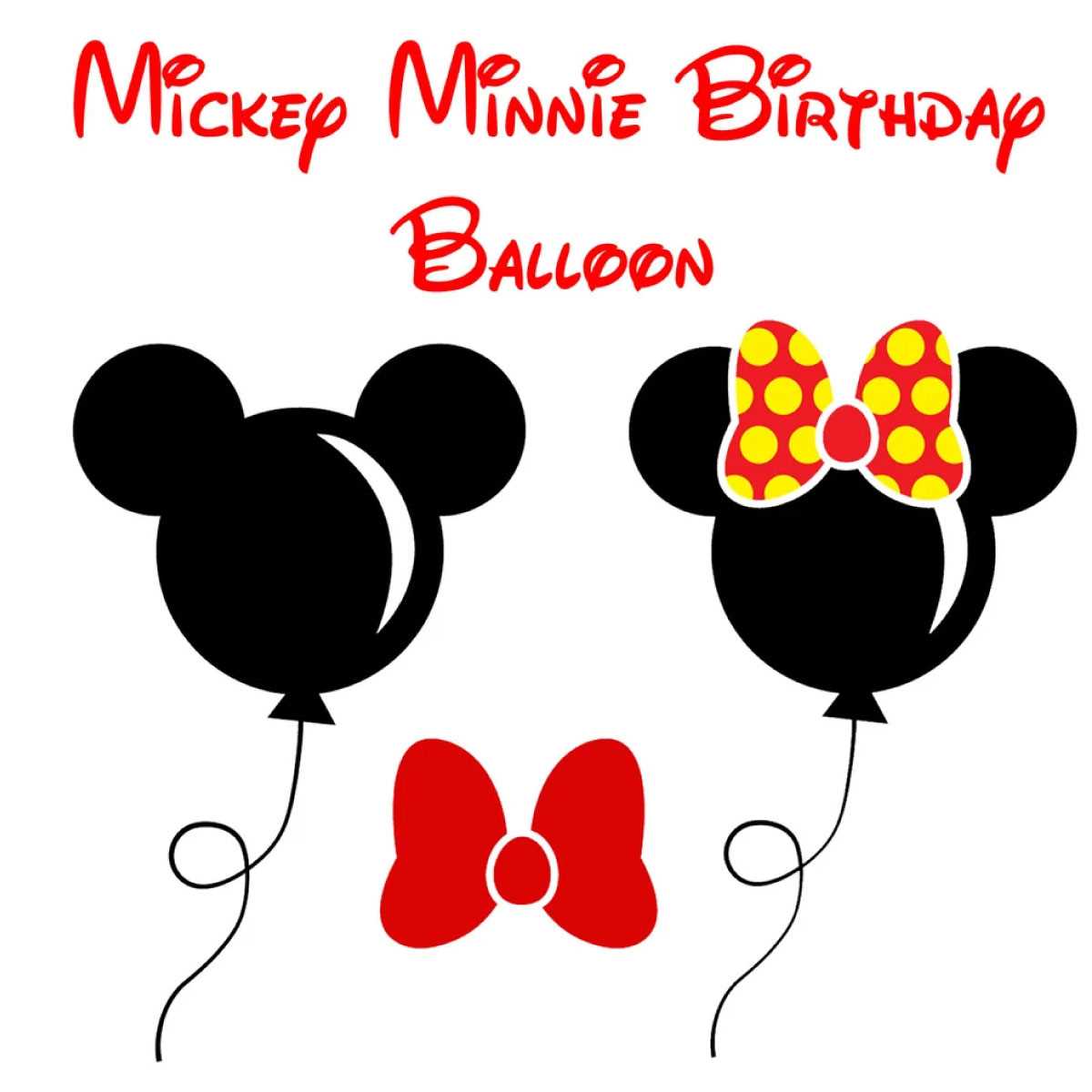 Disney Mousse Birthday Balloons SVG, Disney Vacation SVG - Inspire Uplift