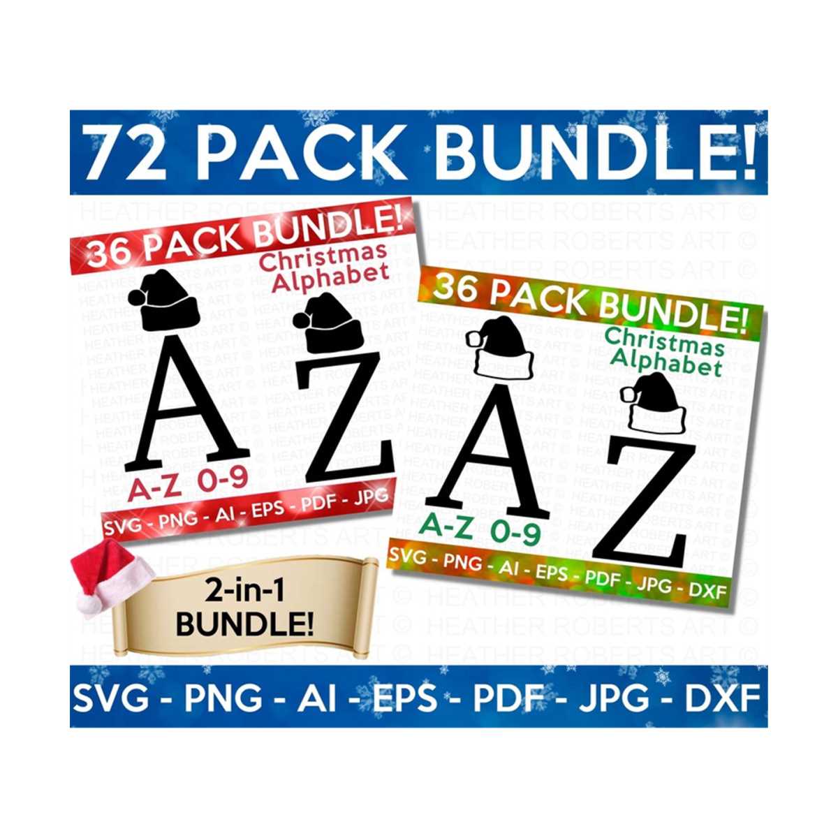 Christmas Alphabet and Numbers SVG, Christmas Monogram Alpha | Inspire ...