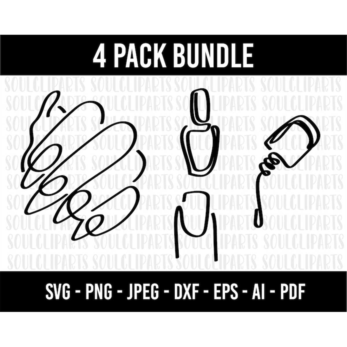 COD812- Nail art SVG bundle, Girl Hand svg, Nail art Cut fil | Inspire ...