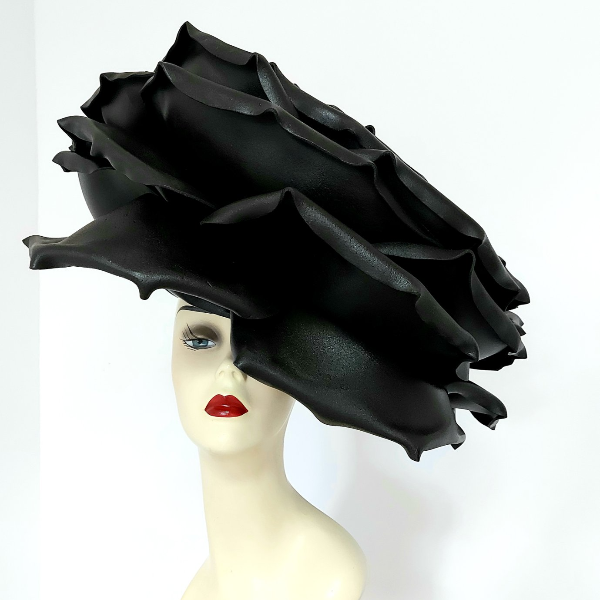 Giant gothic rose hat black style Halloween outfit Steampunk | Inspire ...