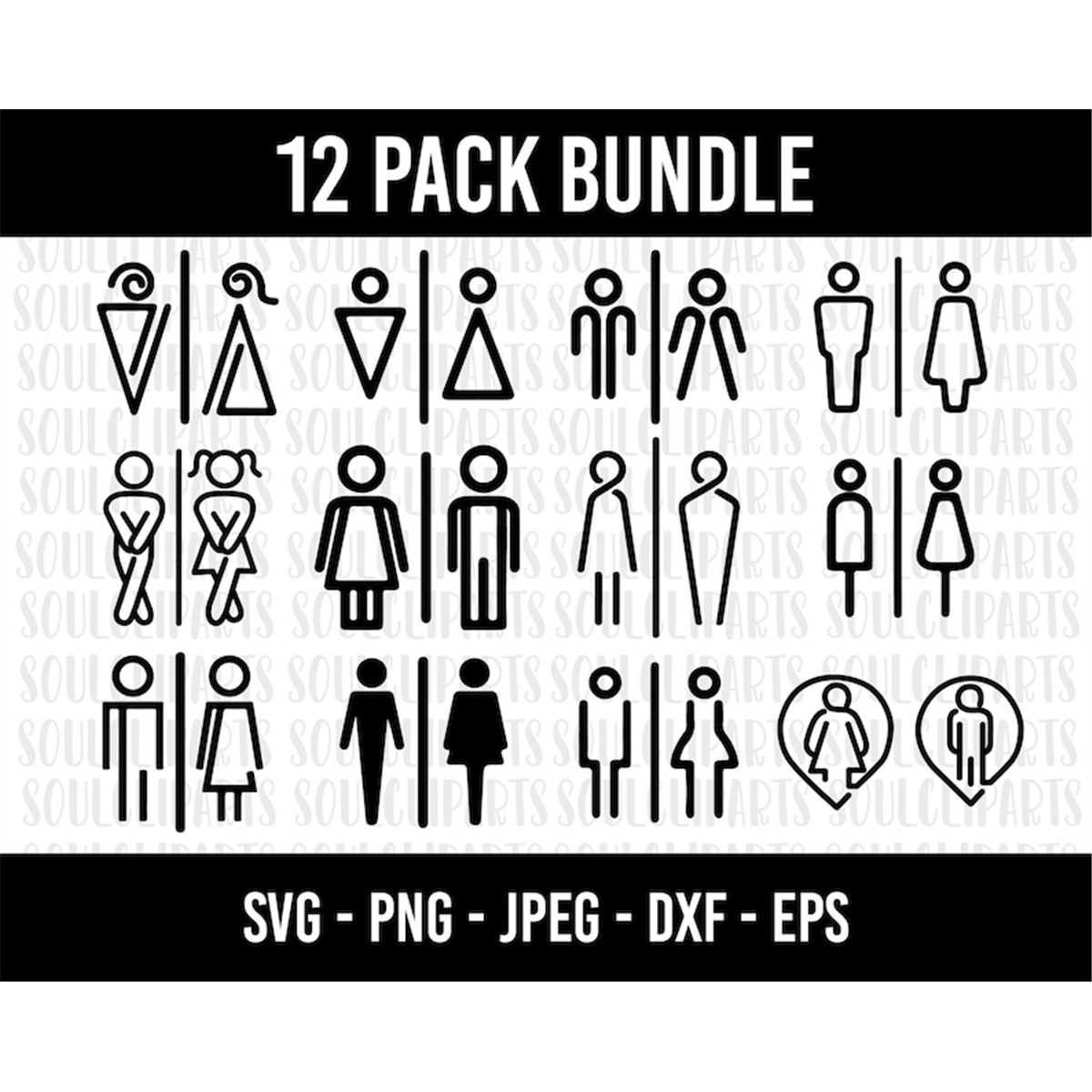 COD771- Bathroom Svg, Restroom Symbol svg, restroom sign svg - Inspire ...