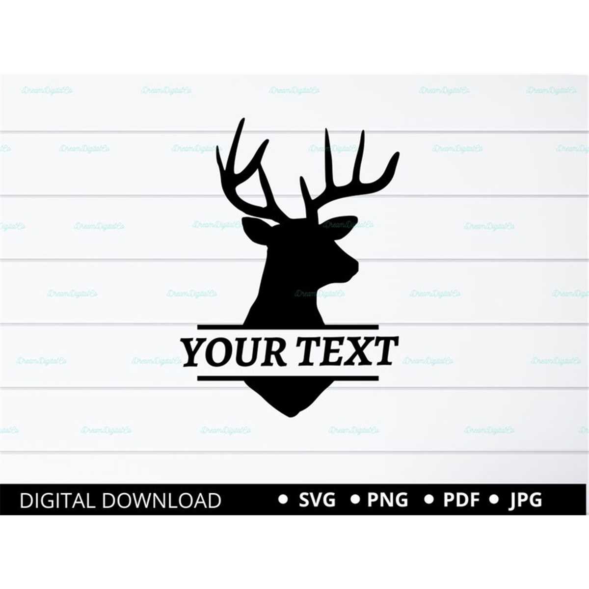 Deer Split Monogram, Deer Head svg, Buck, Hunting, Antlers, | Inspire Uplift