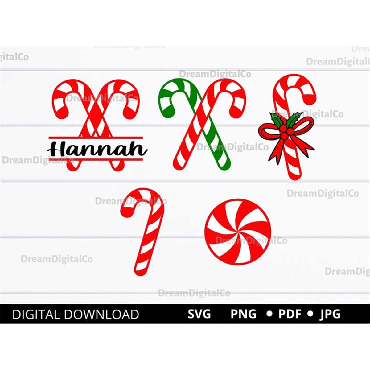 Christmas Peppermint Candy Cane SVG, Holiday Candy Svg, Cand | Inspire ...