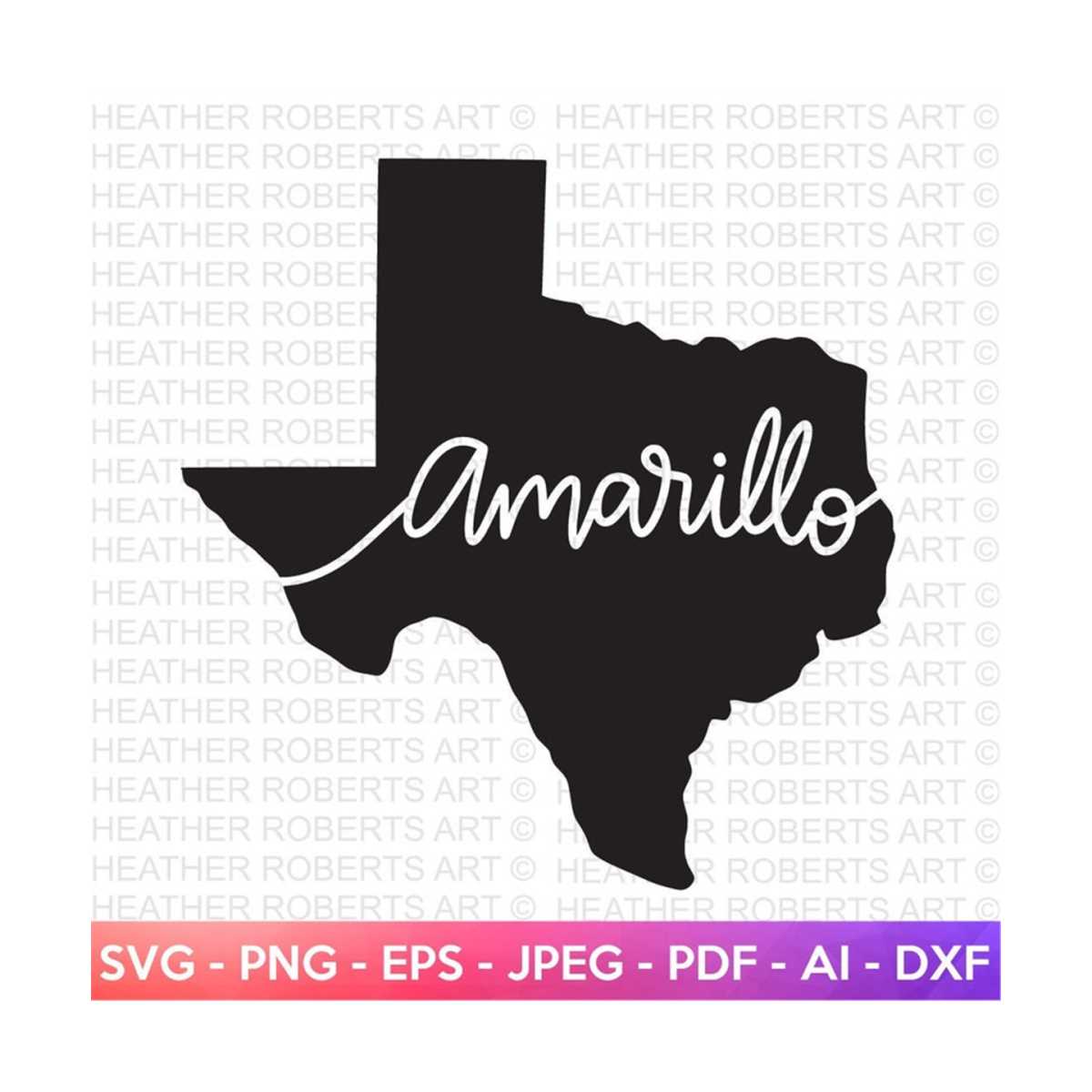 Amarillo City SVG, Texas Svg, Texas Clipart, Texas Silhouett | Inspire ...