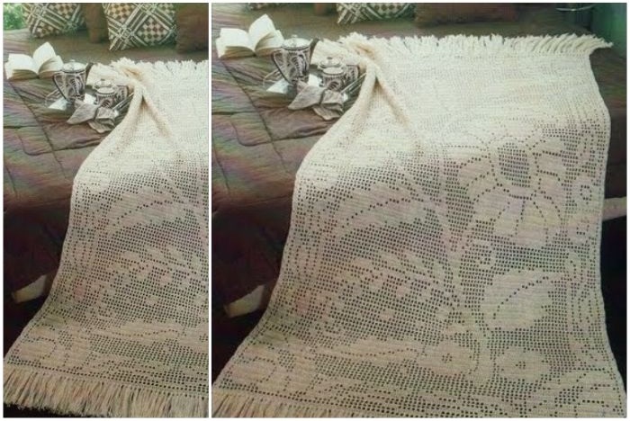 Digital | Vintage Crochet Pattern Afghan Filet Spring Flower | Inspire ...
