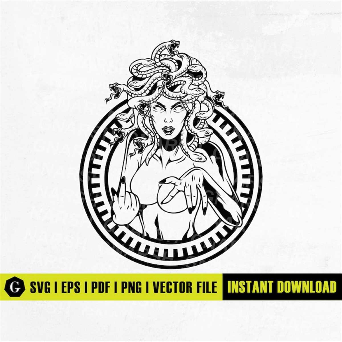 Goddess Medusa Svg | Girl and Snake Svg | Snake Girl Svg | G | Inspire ...