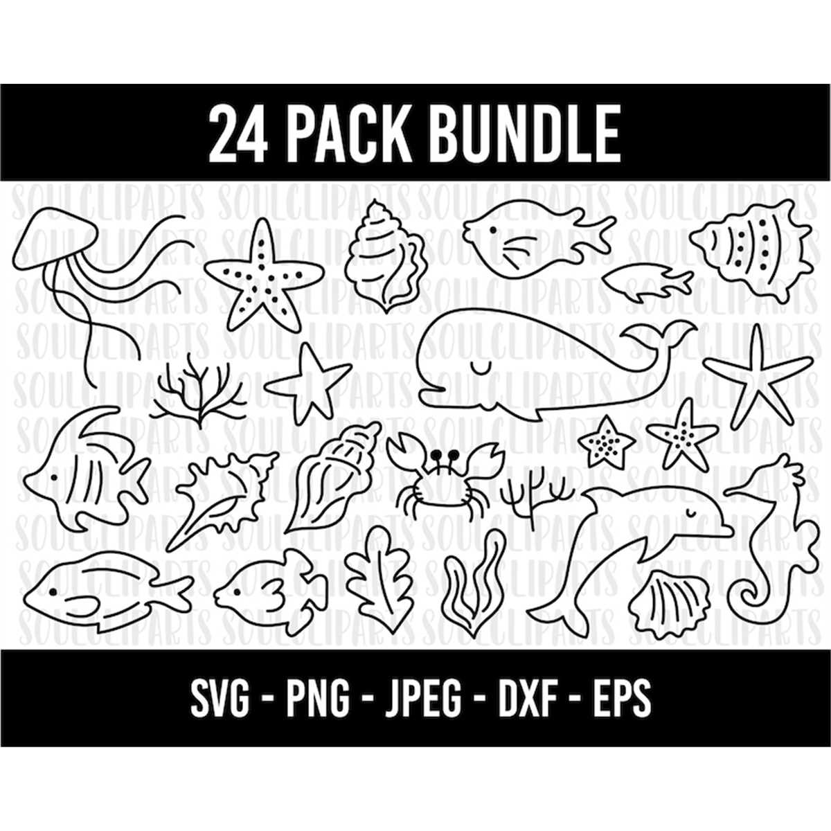 COD827- Ocean animals SVG,Under the sea DXF,Seahorse svg,Sea | Inspire ...