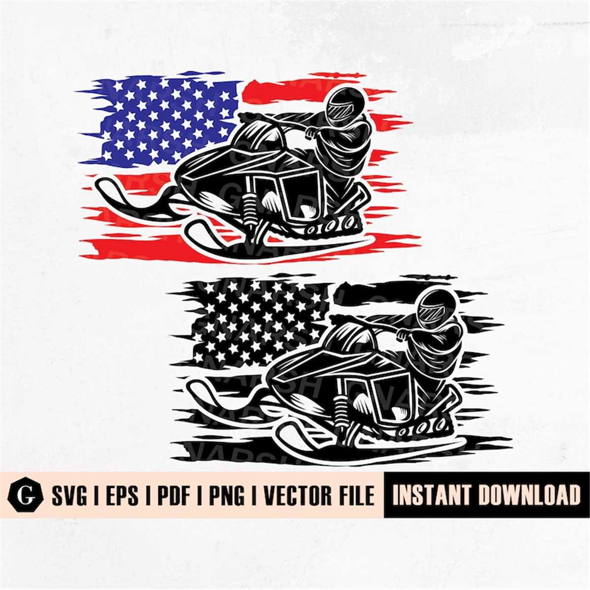 US Snowmobile Rider SVG | Winter SVG | Snowmobiler Svg | Sno - Inspire ...