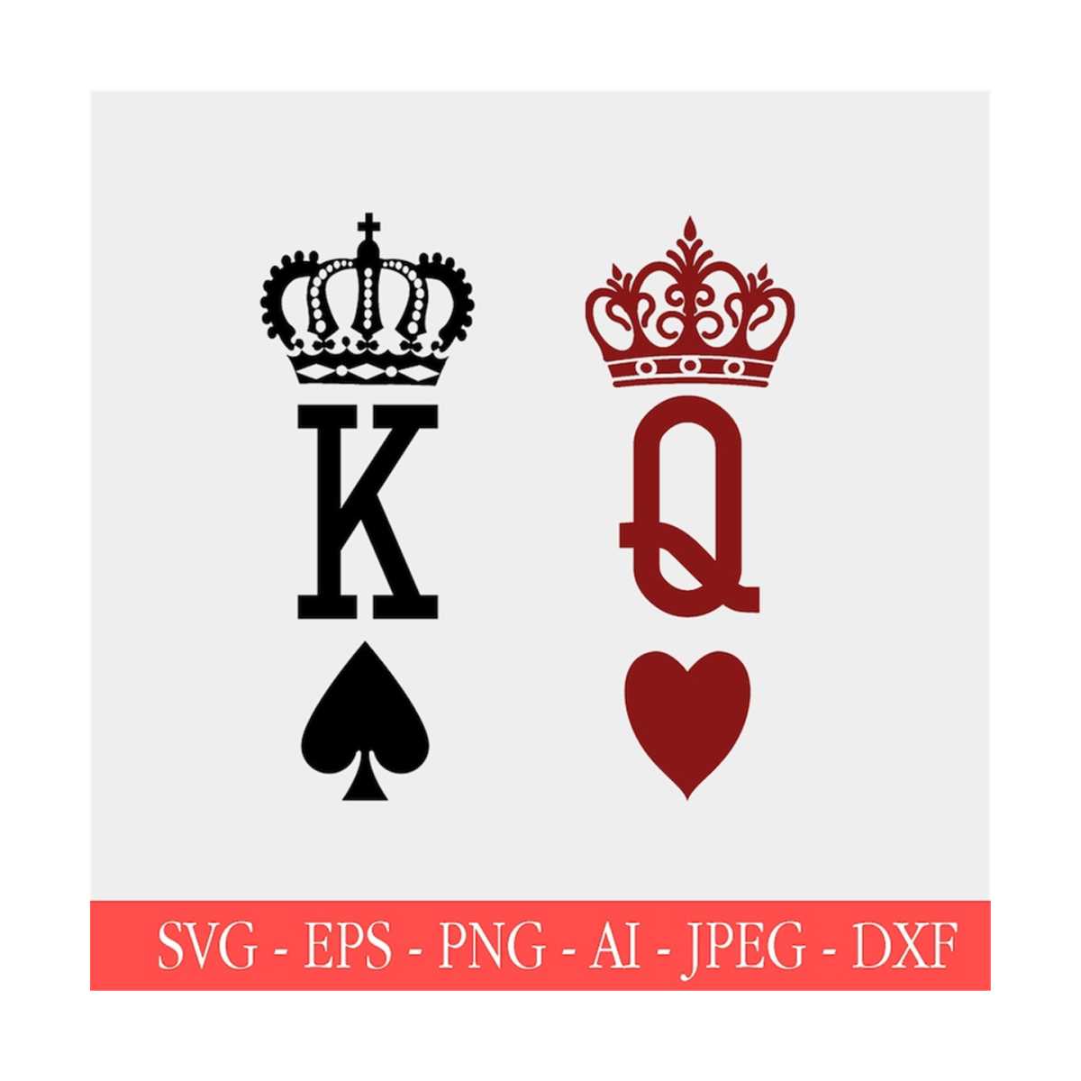 King and Queen SVG , EPS, PNG, Jpeg, Dxf, Playing Cards, Kin | Inspire ...