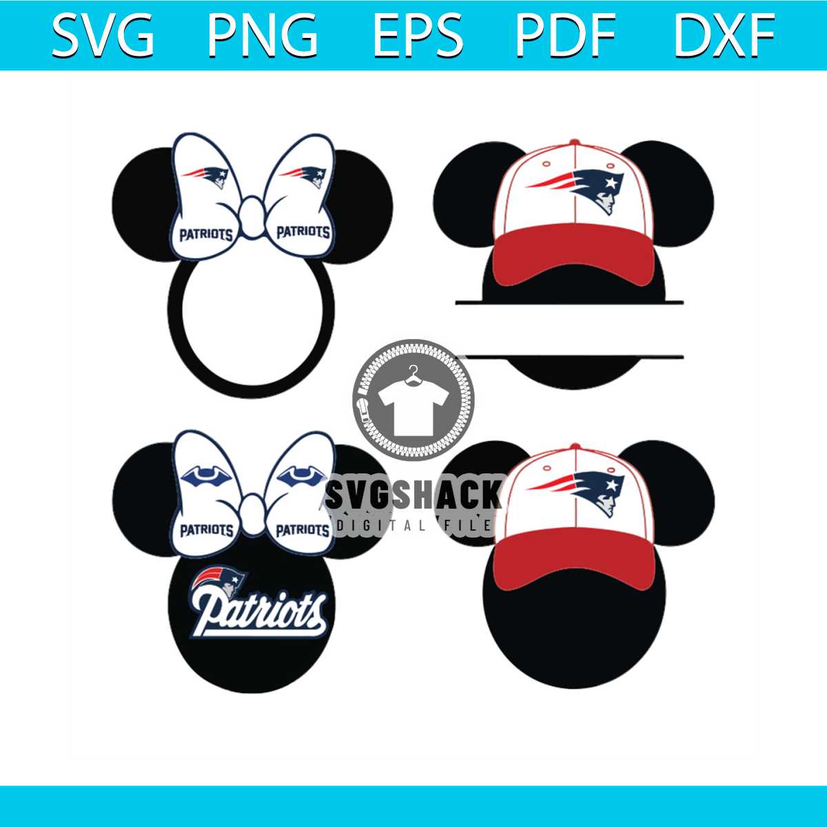 NEW ENGLAND PATRIOTS NFL MICKEY MONOGRAM SVG, New England Pa - Inspire ...