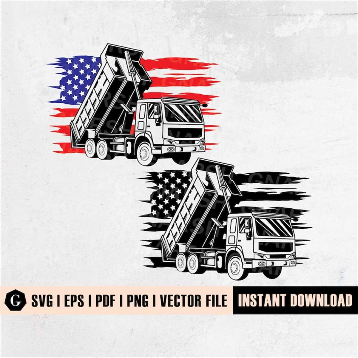 USA Dump Truck Svg File | Truck Svg | Trucker Svg | Trucking | Inspire ...