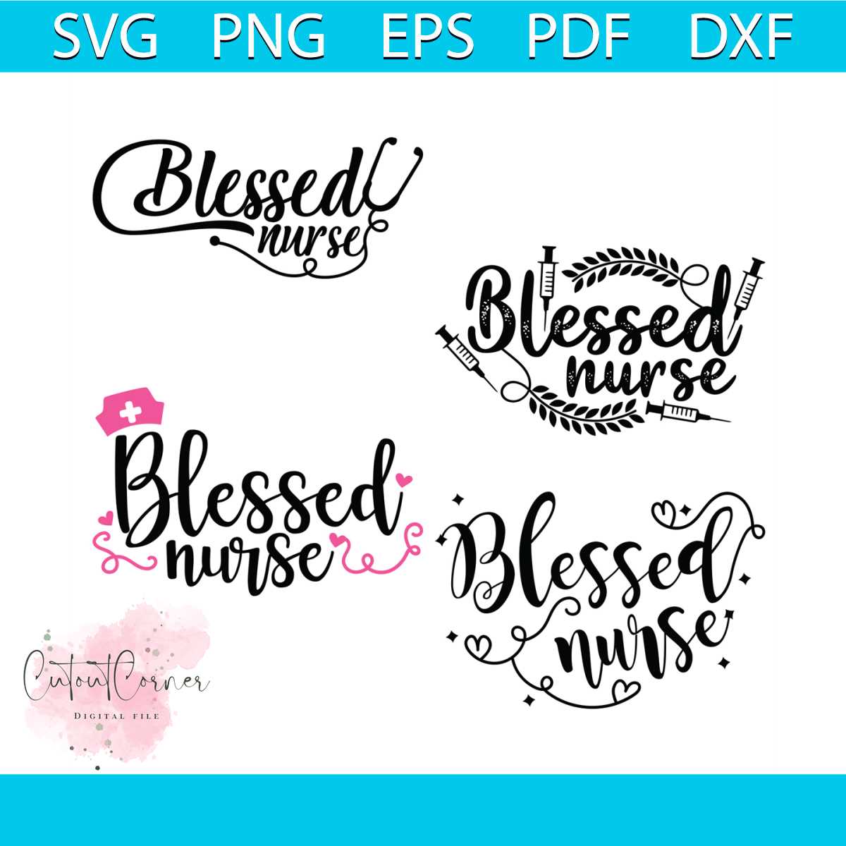 Blessed Nurse Bundle Svg, Nurse Svg, Blessed Svg, Stethoscop | Inspire ...